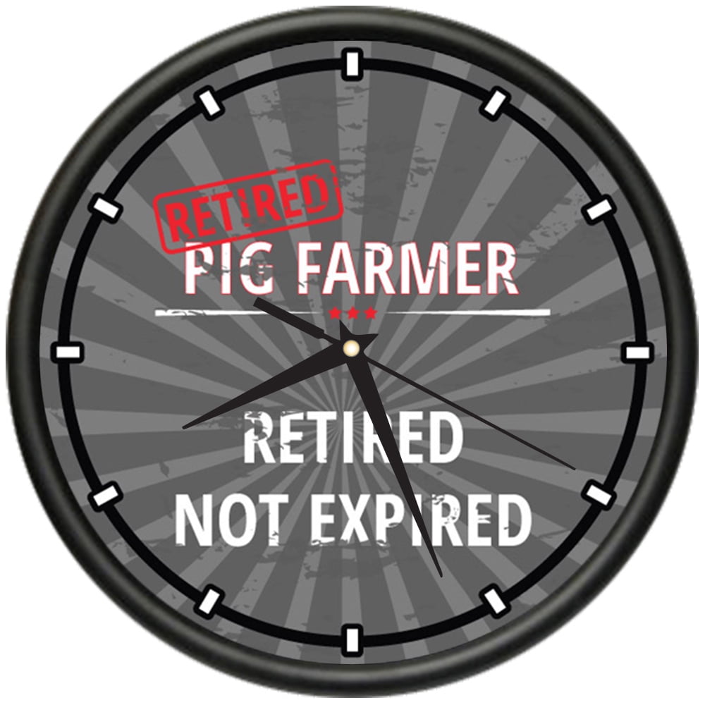 Retired Pig Farmer Design Wall Clock | Precision Quartz Movement ...