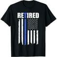 Retired Police Officer American Flag Retirement 2021 Cop T Shirt