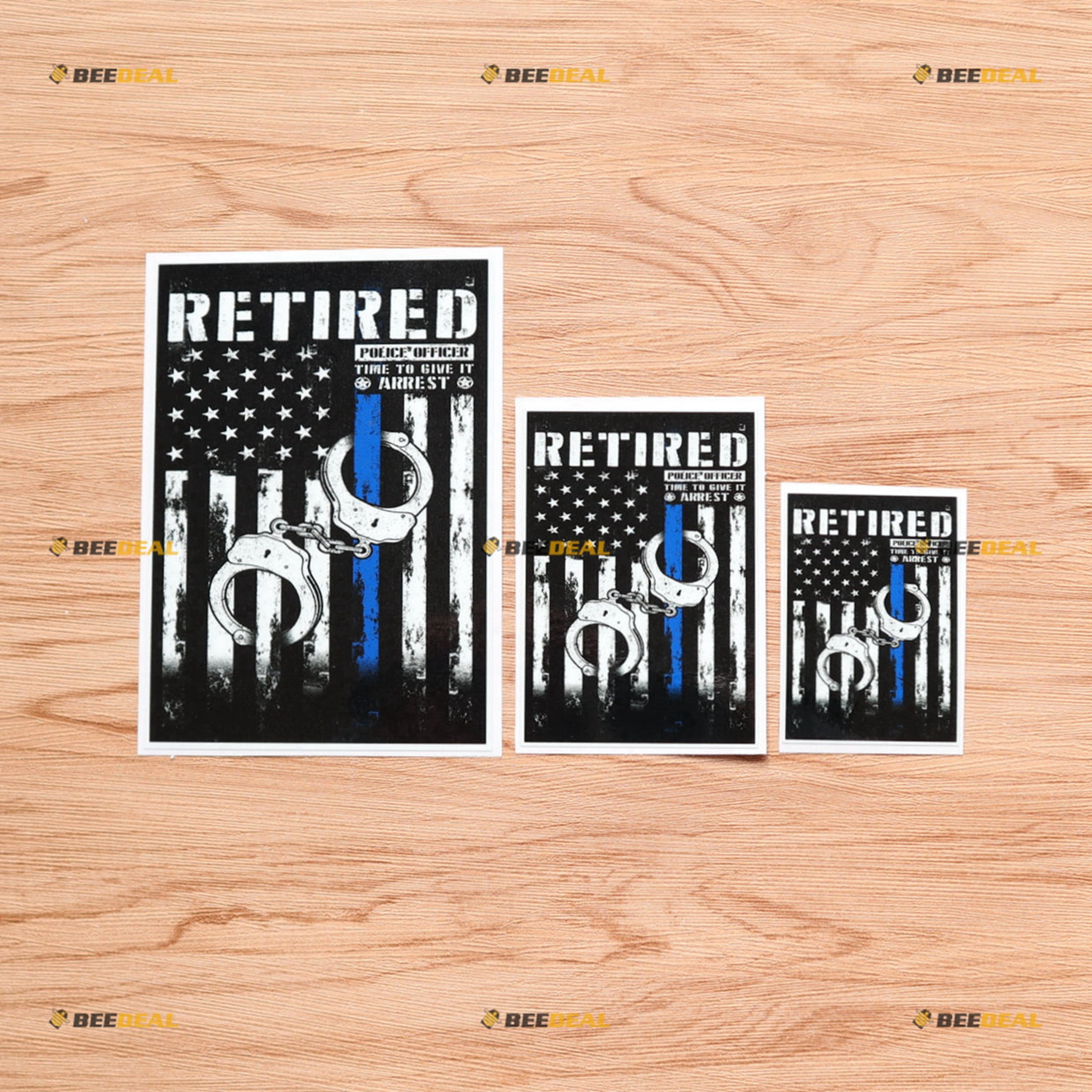 Retired Police Officer American Flag Thin Blue Line Vinyl Decal Sticker ...