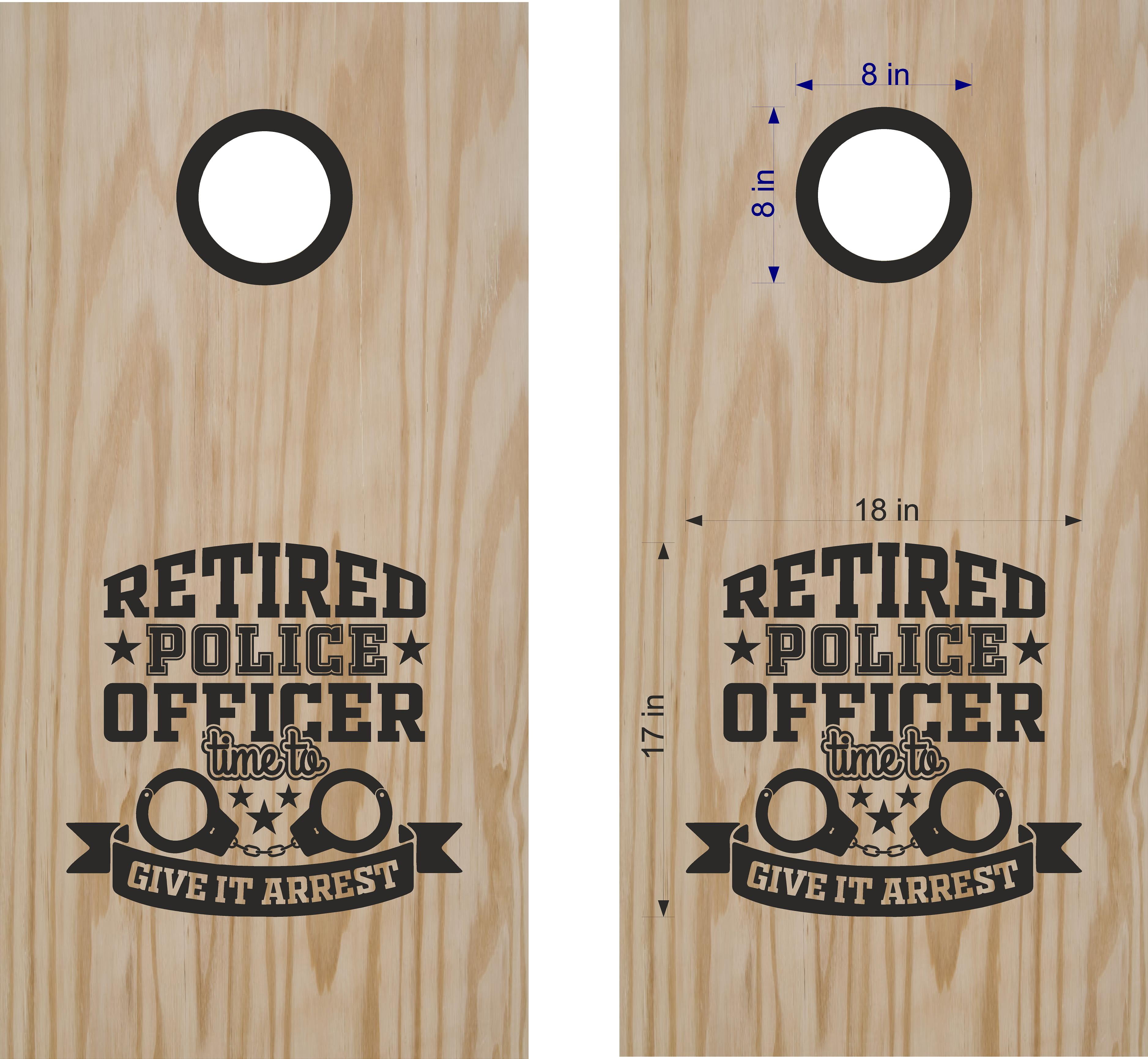 Retired Police Officer Decals Cornhole Board Stickers POL05 - Walmart.com