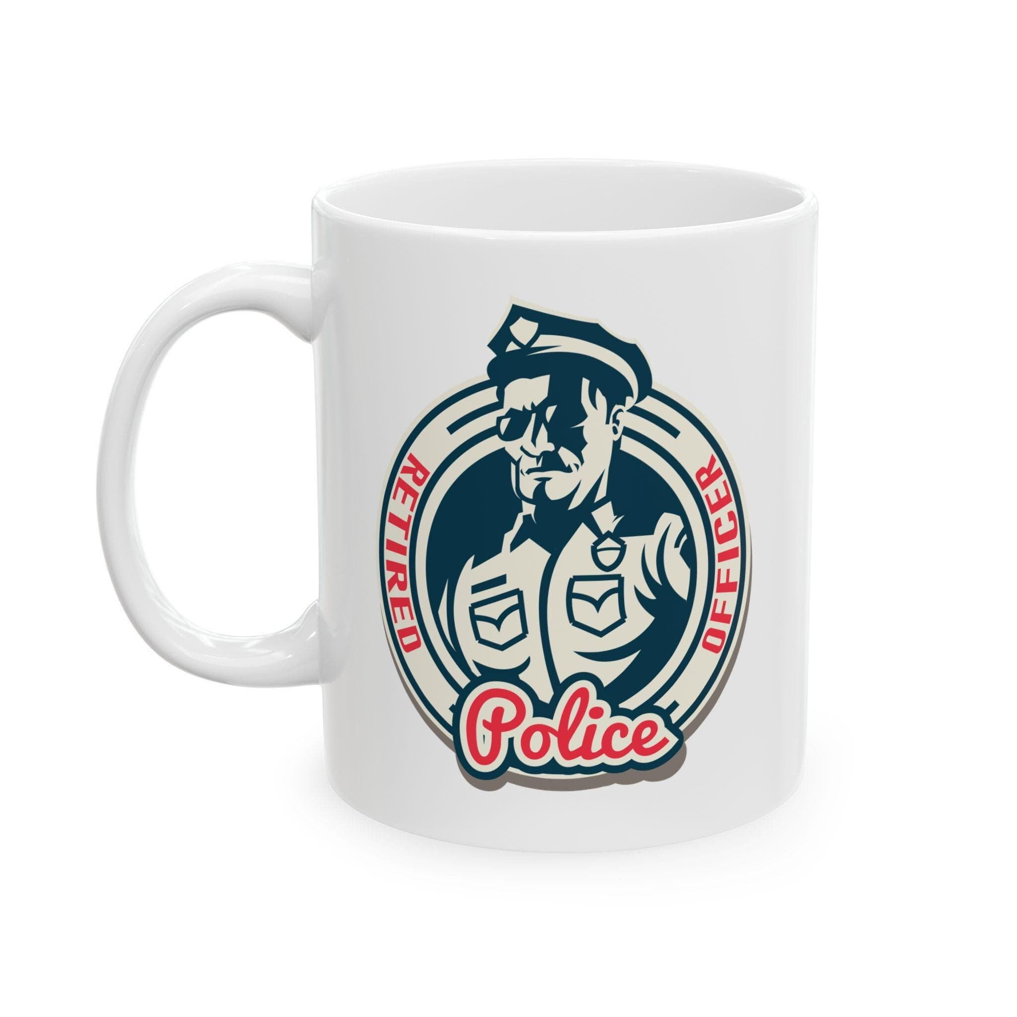 Retired Police Officer Mug - Vintage Law Enforcement Coffee Cup Gift ...