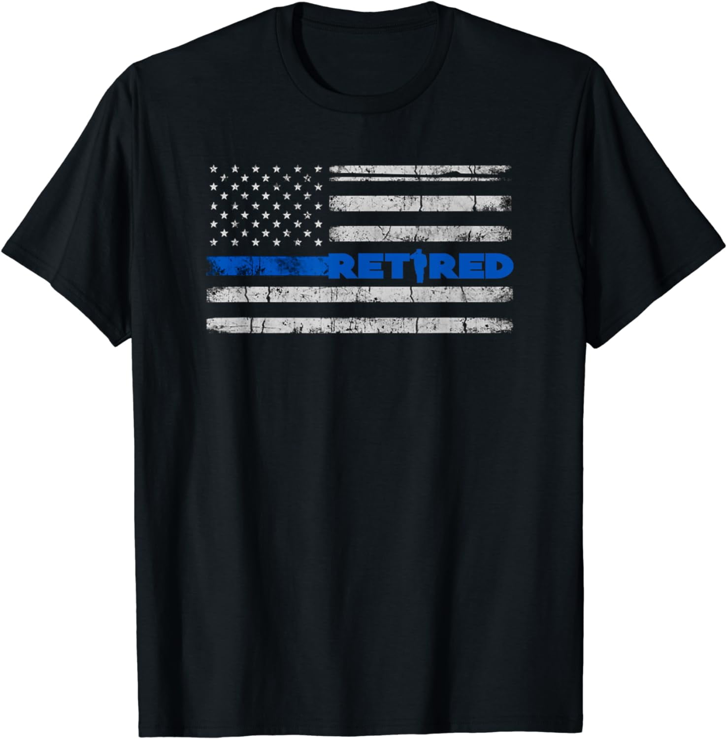 Retired Police Officer Shirt Thin Blue Line Flag Retirement