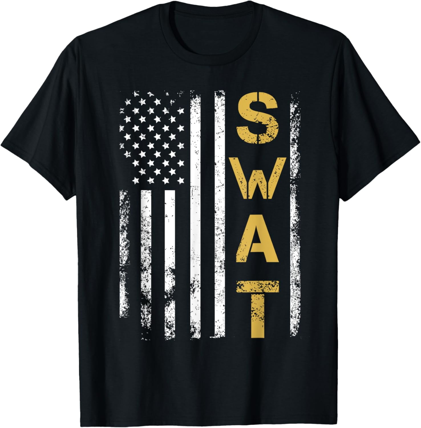 Retired SWAT American Flag Police Officer Thin Blue Line T-Shirt ...