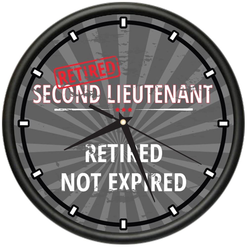 Retired Second Lieutenant Design Wall Clock | Precision Quartz Movement | Retired Not Expired ...