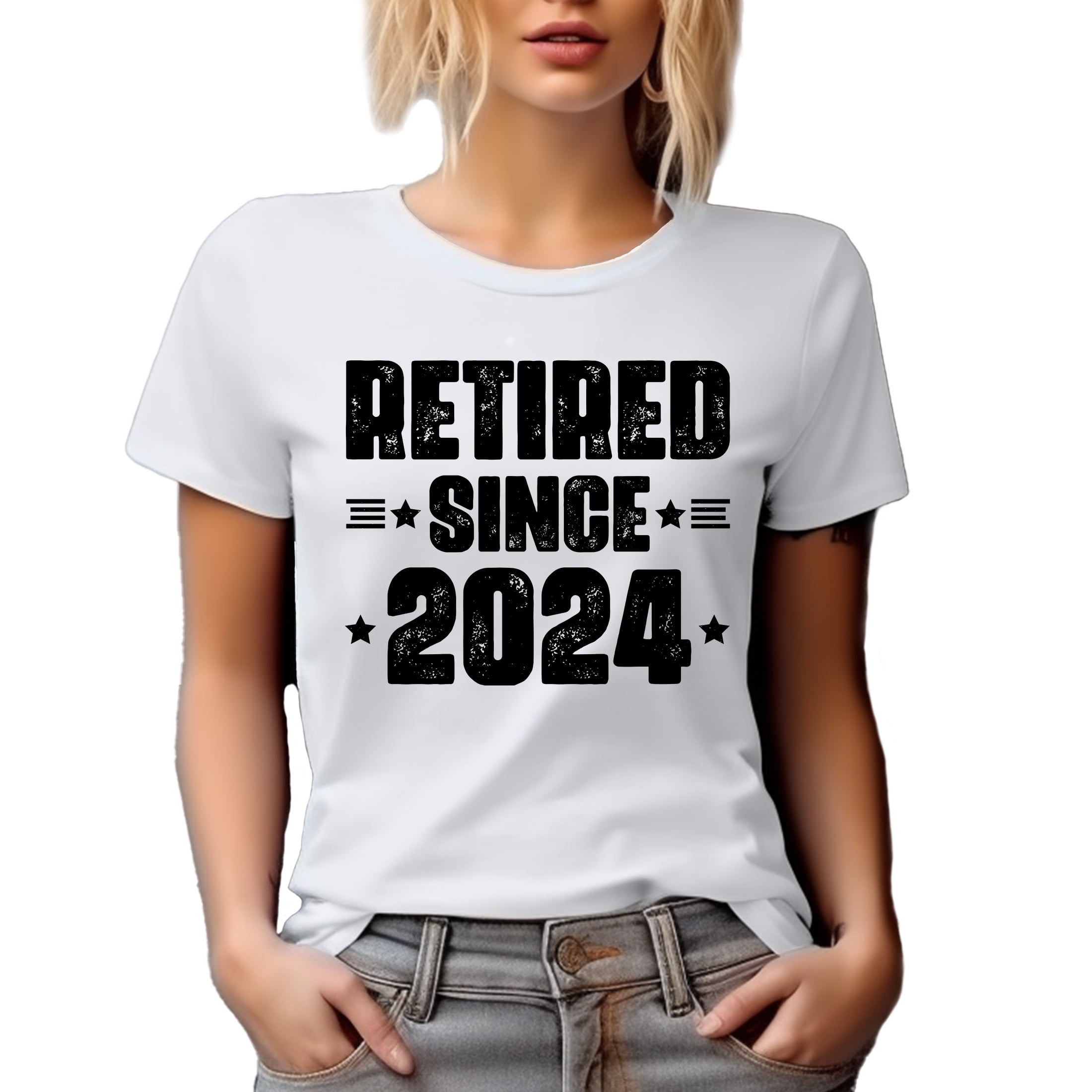 Retired Since 2024, Retirement or Retiree Themed, White T-Shirt, XL ...