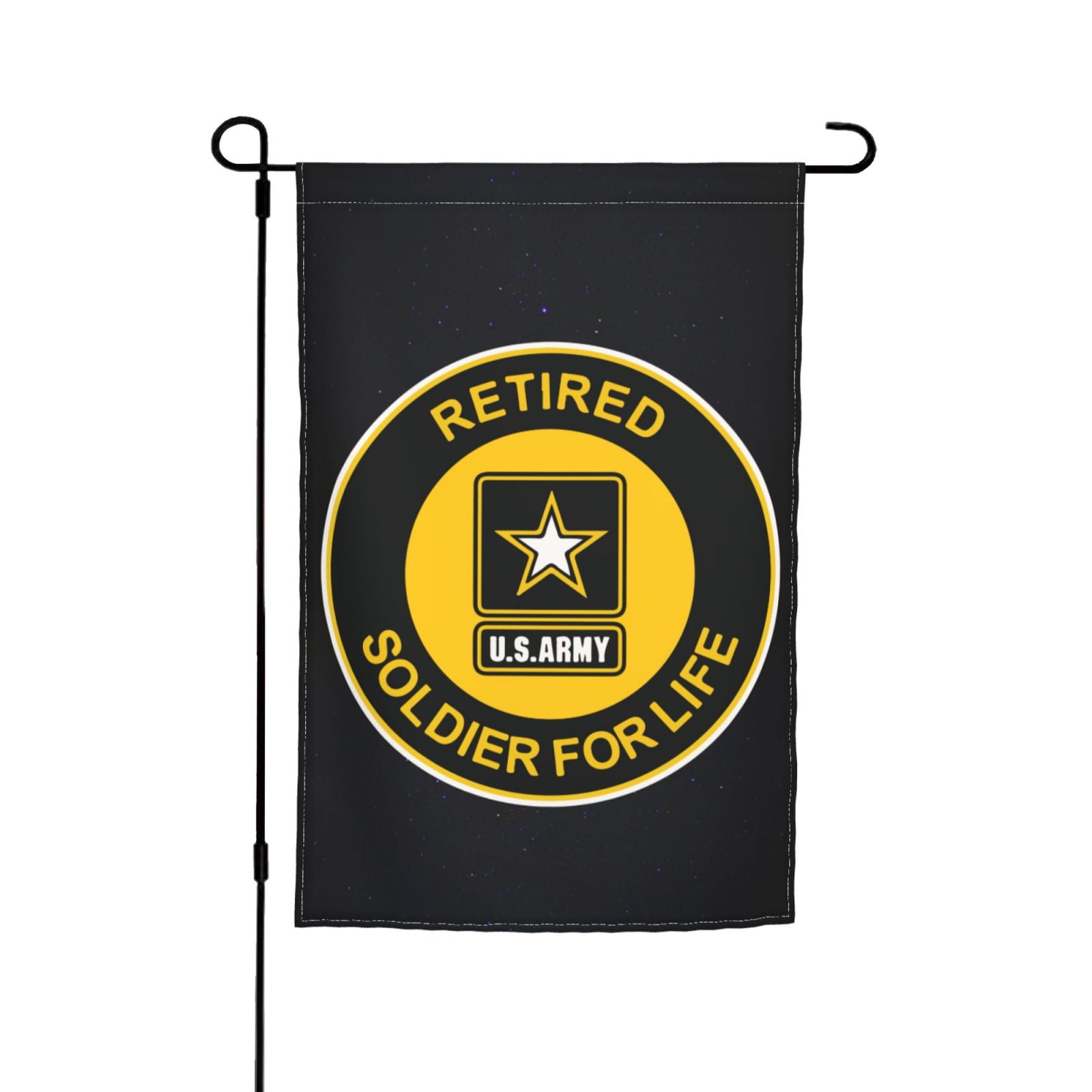 Retired Soldier For Life Logo Garden Flag 12x18 Inch Indoor Balcony ...