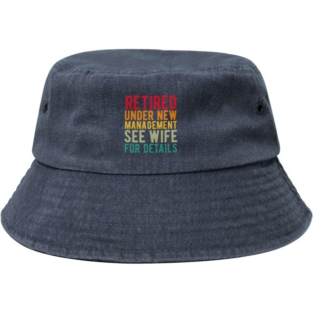 Retired Under New Management See Wife Or Details Washed Denim Hat ...