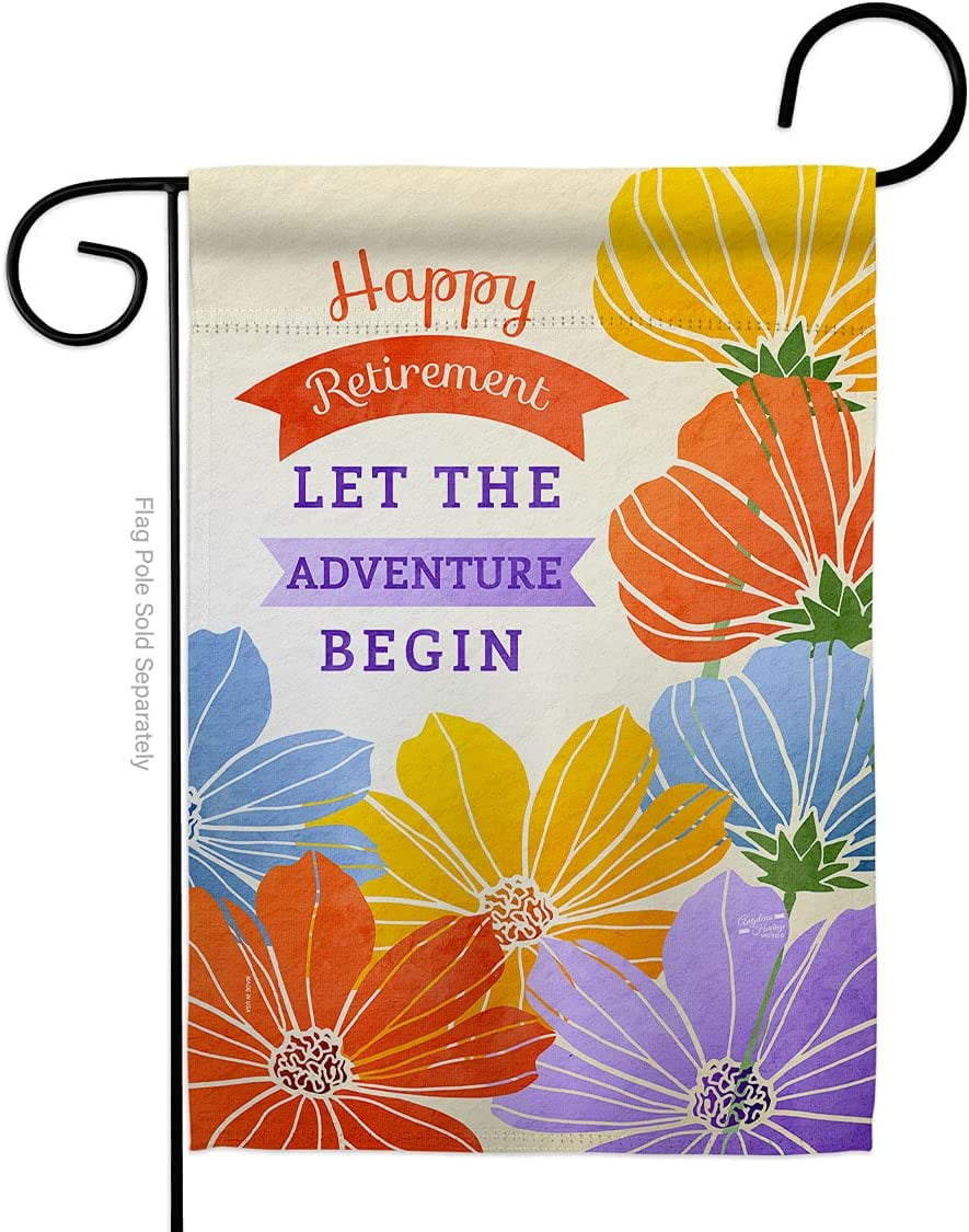 Retirement Adventure Garden Flag Celebration Happy Retired Veteran ...