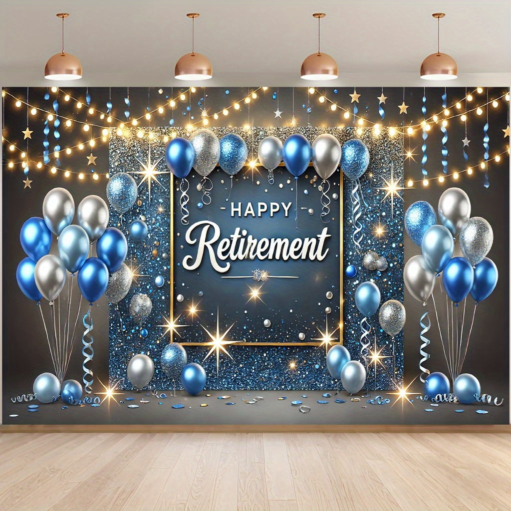 Retirement Backdrop Design, Party background, for decoration and photo ...