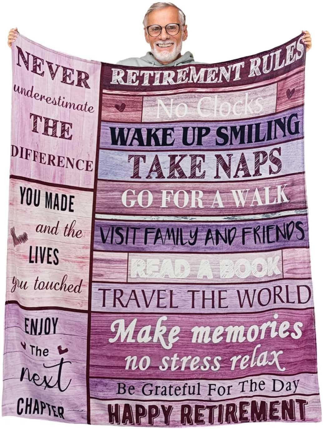 Retirement Blanket, 50" X 60", Flannel, Lightweight, Soft, Farewell ...