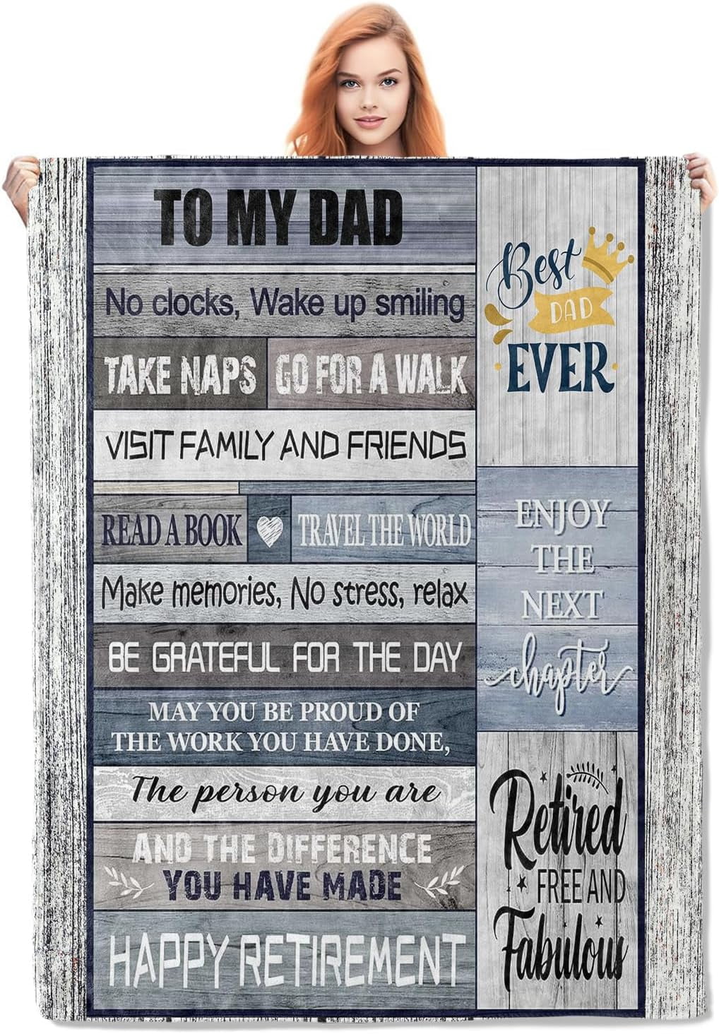 Retirement Blanket Gifts for Dad Grandpa Uncle 2024, Retired Gifts for ...