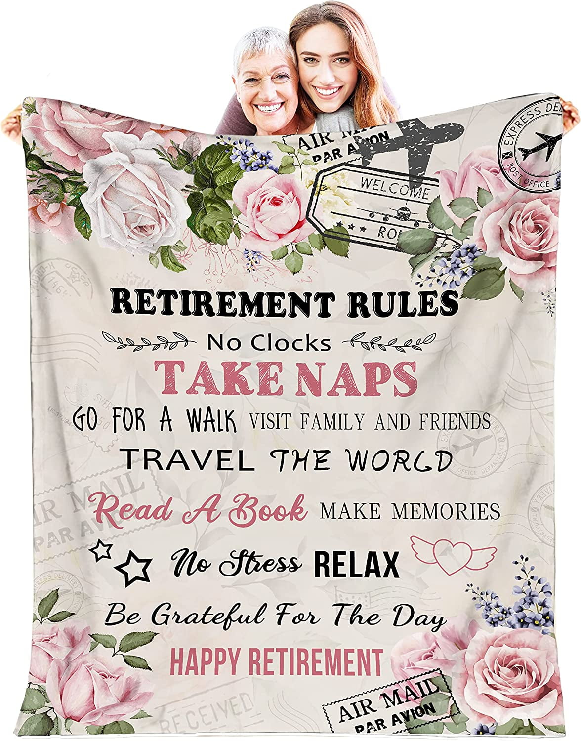 Retirement Blanket Gifts for Women Men, Farewell Gifts Going Away Gift ...