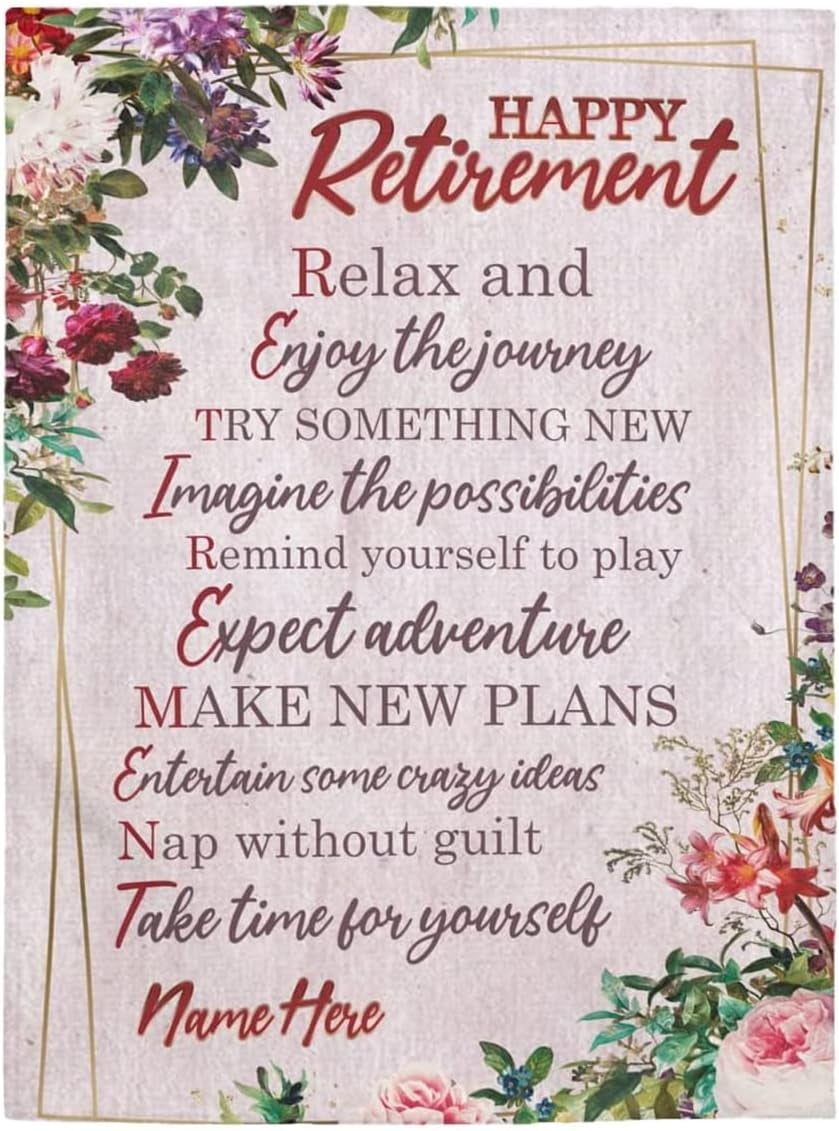Retirement Blanket Personalized Happy Retirement Gifts for Women Men Soft Throw Blanket Best ...