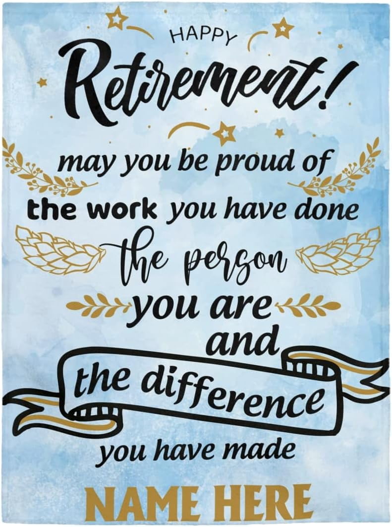 Retirement Blanket Personalized Happy Retirement Gifts for Women Men ...