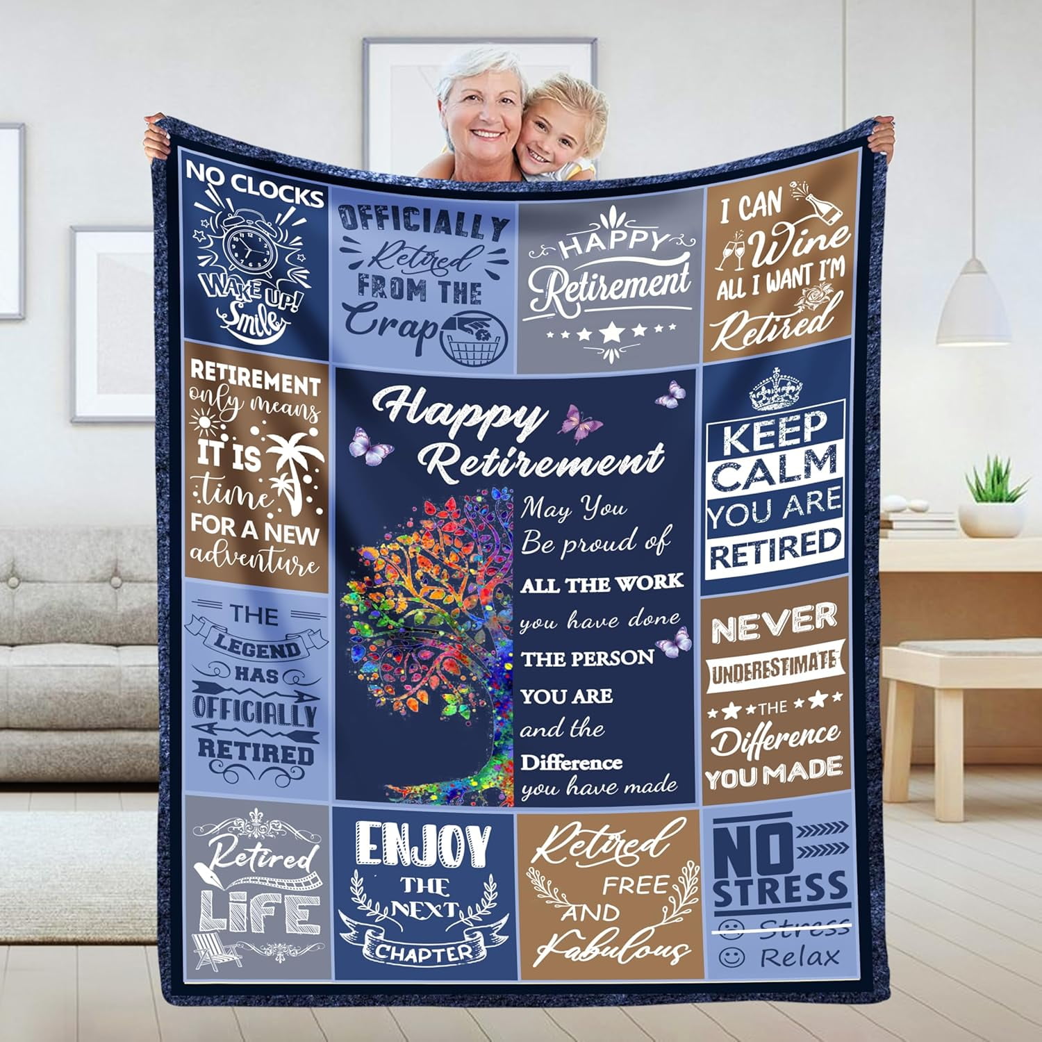 Retirement Blanket for Woman Men 2025, Retired Gifts for Coworker ...