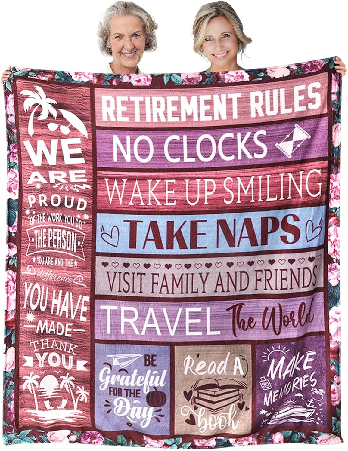 Retirement Blanket for Woman, Retirement Rules Gifts 2024, Best ...