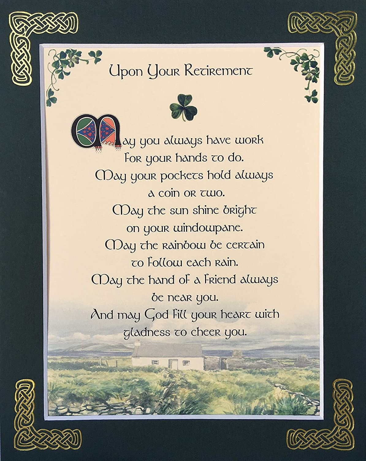 Retirement Blessing - May You Always Have Work For Your Hands - 8x10 with Green Matting ...