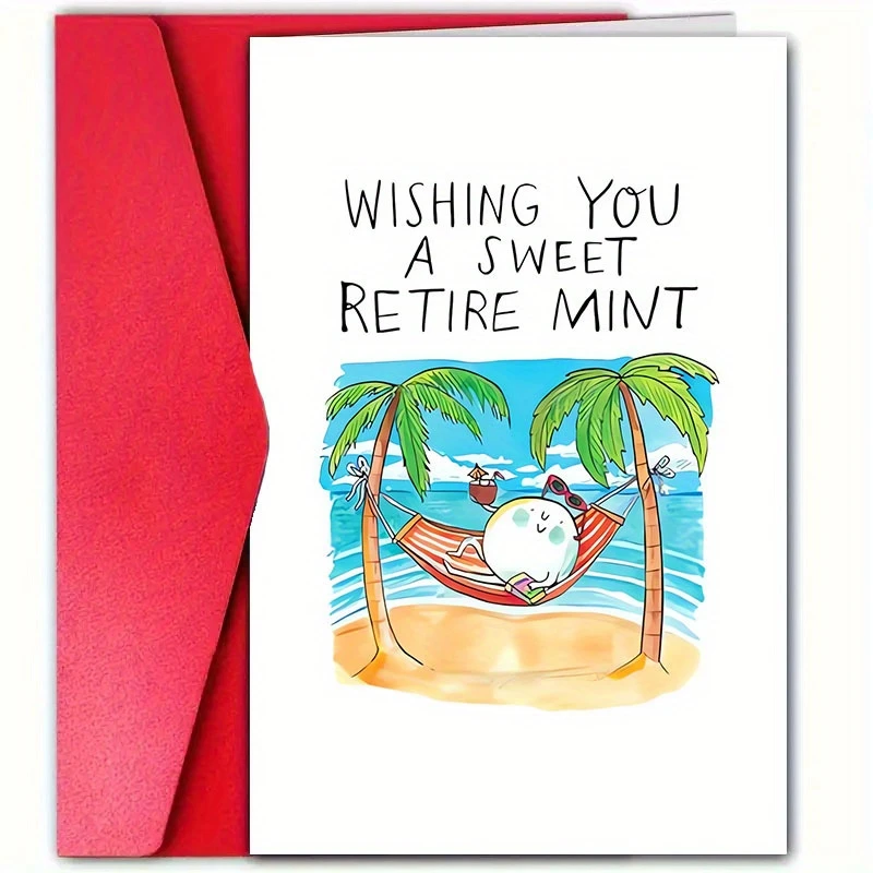 Retirement Card – “Wishing You a Sweet Retire Mint” Tropical Design ...