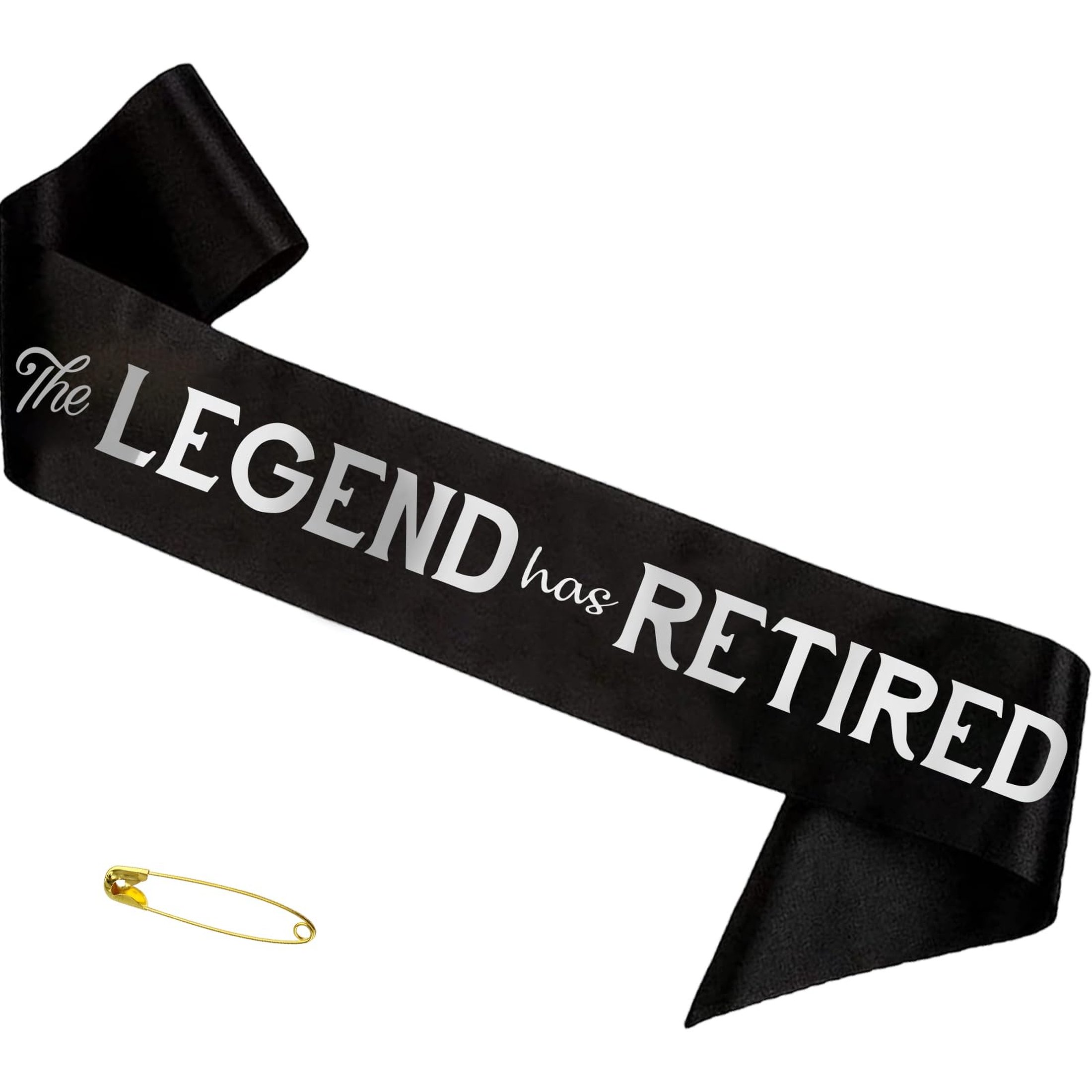 Retirement Celebration Sash - Stylish Black and Silver Design for Men ...