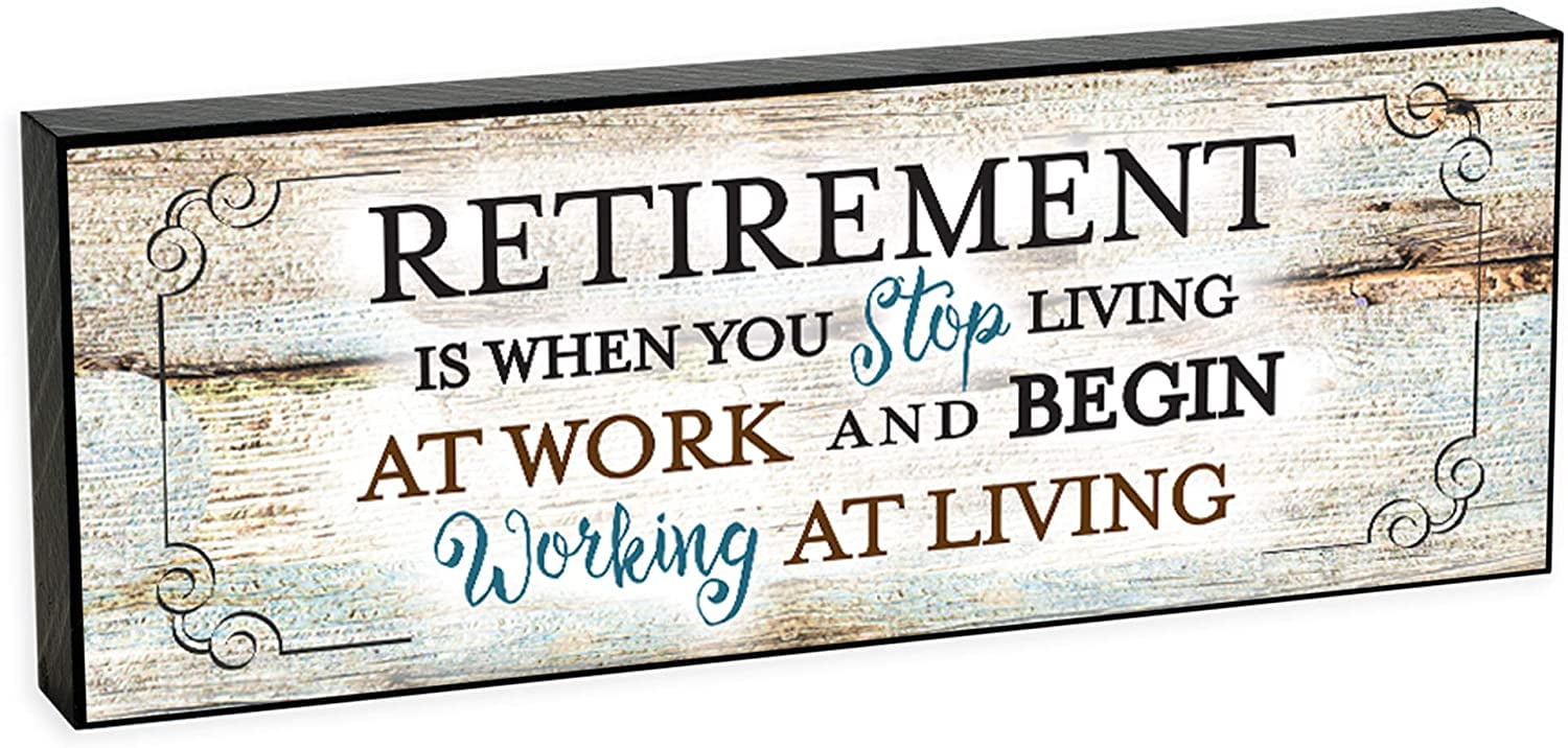 Retirement Congratulations 8 x 3 Wood Double Sided Table Top Sign ...