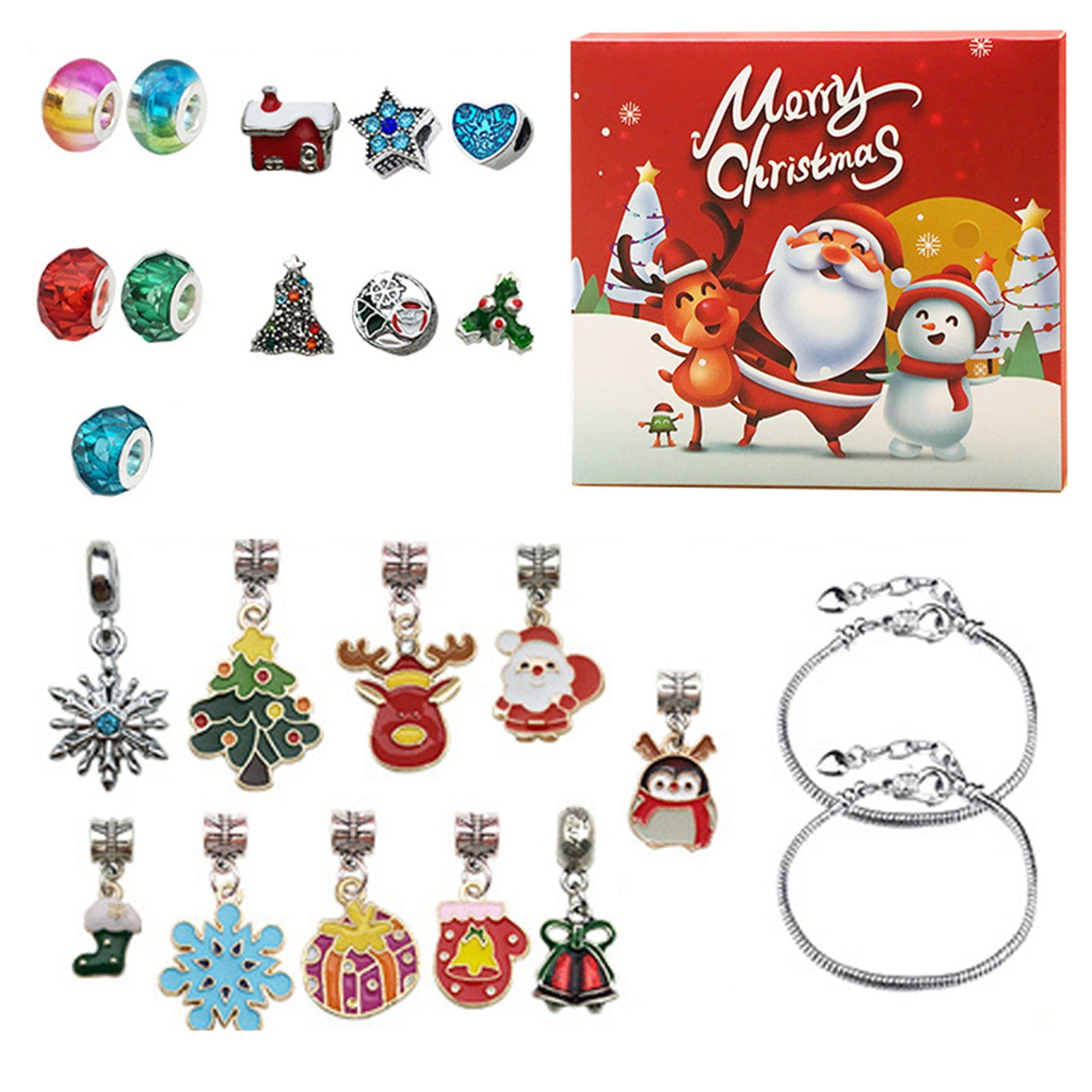 Retirement Countdown Clock 9999 Days Santa 24 Countdown Calendar Bead Bracelet Christmas Blind ...