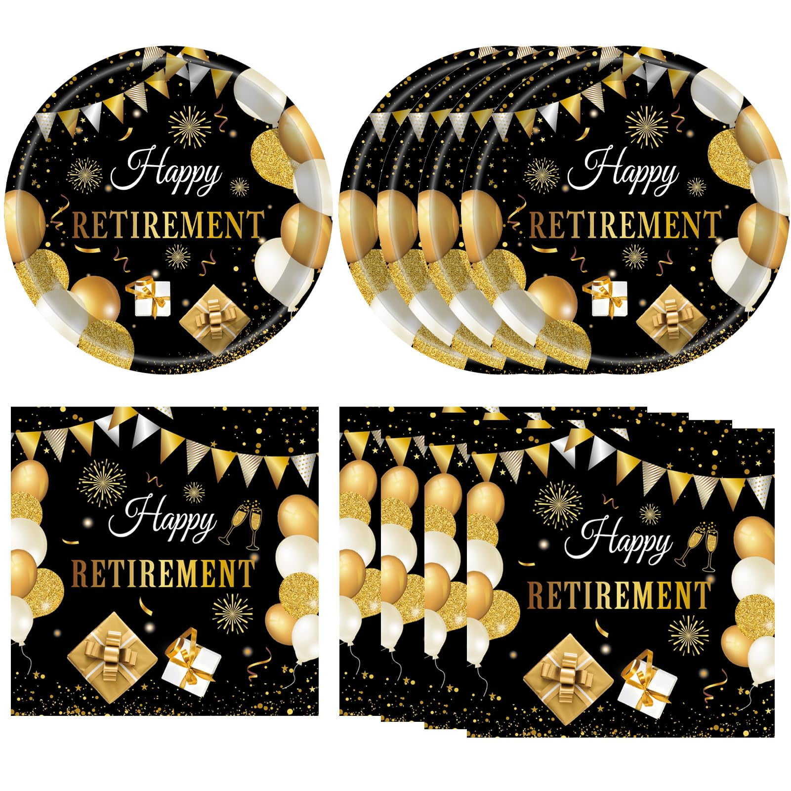 Retirement Decorations For Men TSF6 Happy Retirement Decorations Plates ...