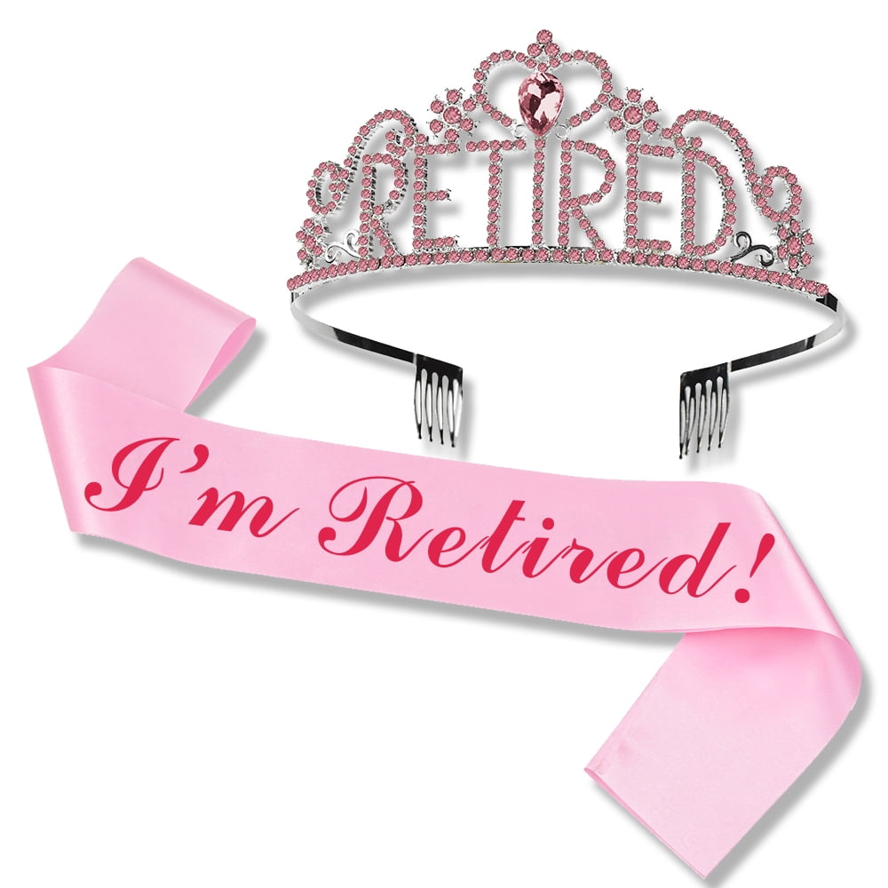 Retirement Decorations Party Sash and Crown for Women Set, Christmas ...
