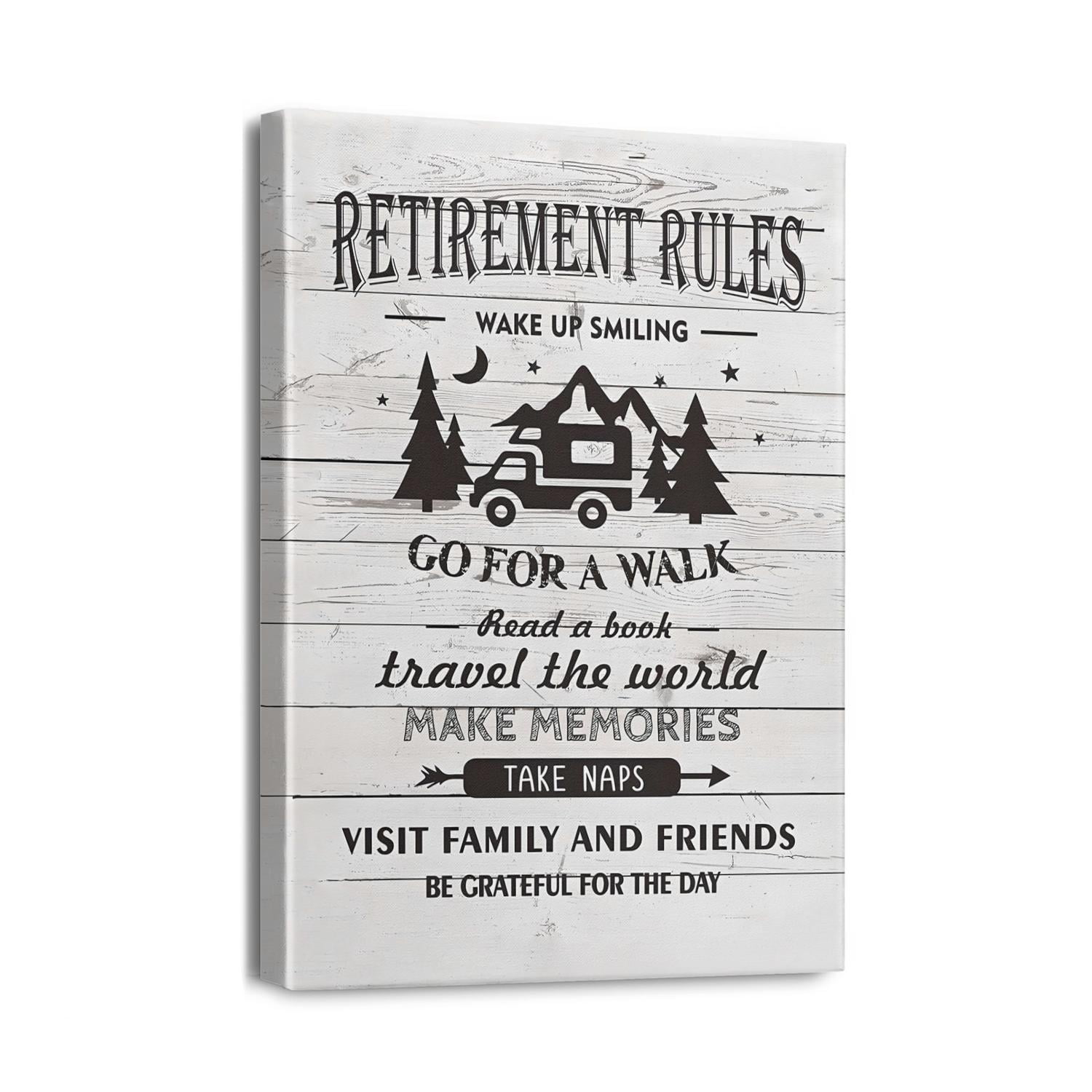 Retirement Decorations Retirement Rules Poster Frames,Happy Retirement ...