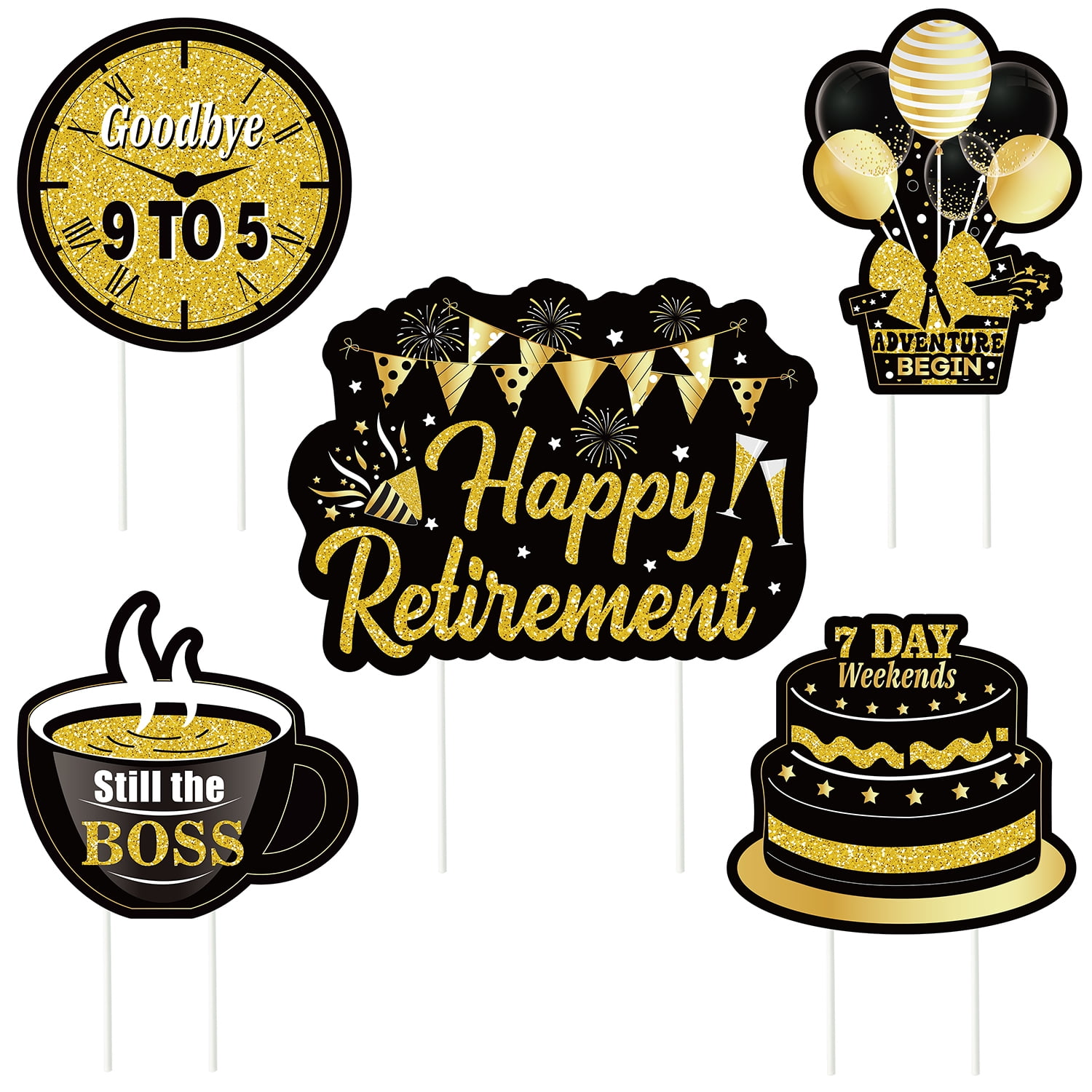 Retirement Garden Yard Sign Set of 5 Retirement Sign Lawn Decorations ...