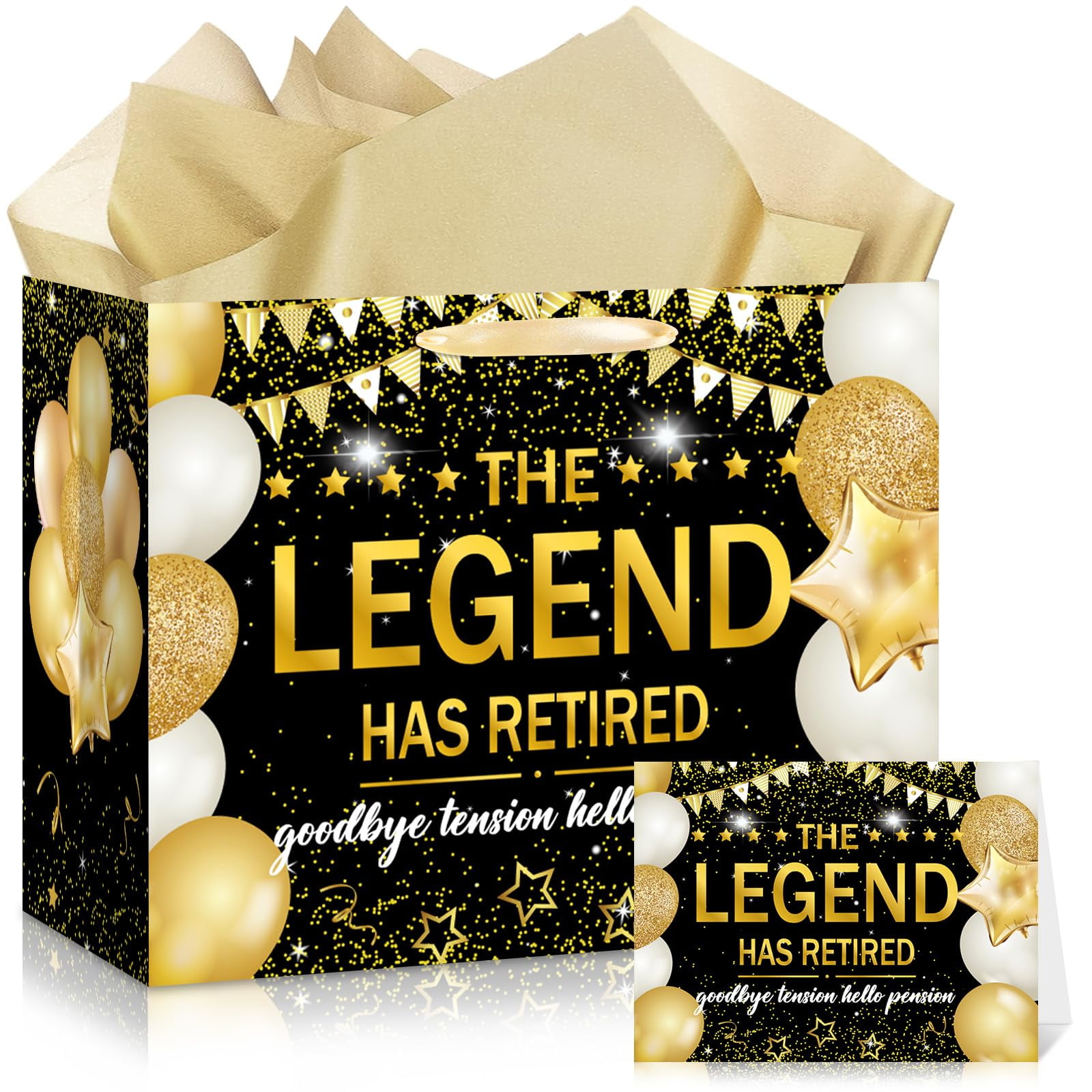 Retirement Gift Bags,The Legend Has Retired&Goodbye Tension Hello with ...
