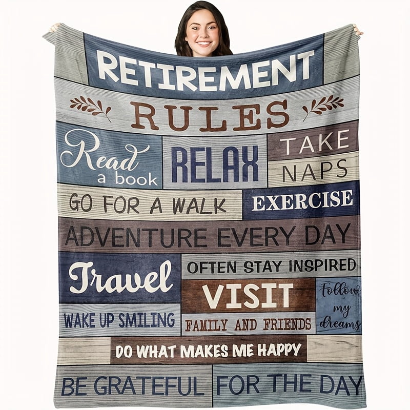 Retirement Gift Blanket Personalized with Name & Message - Large 40/50 ...