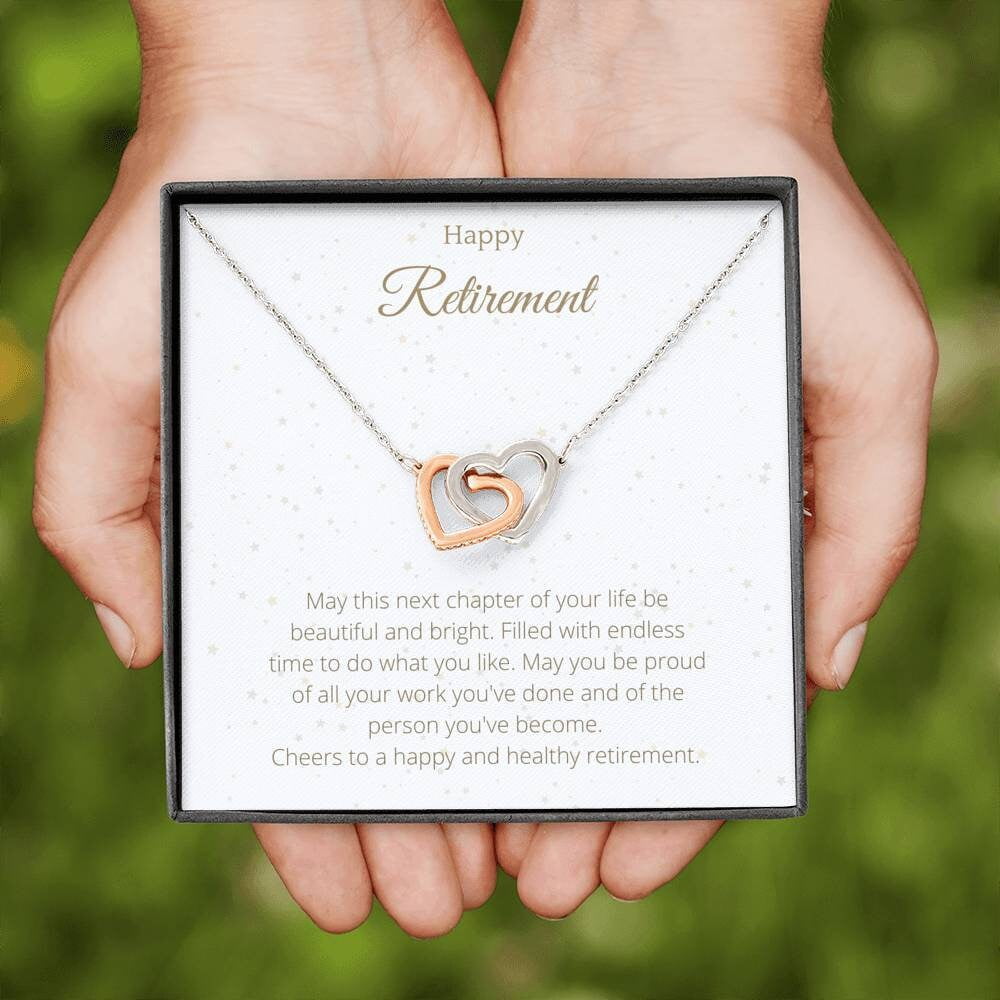 Retirement Gift Interlocking HeartsFor Women, Retirement Necklace For ...