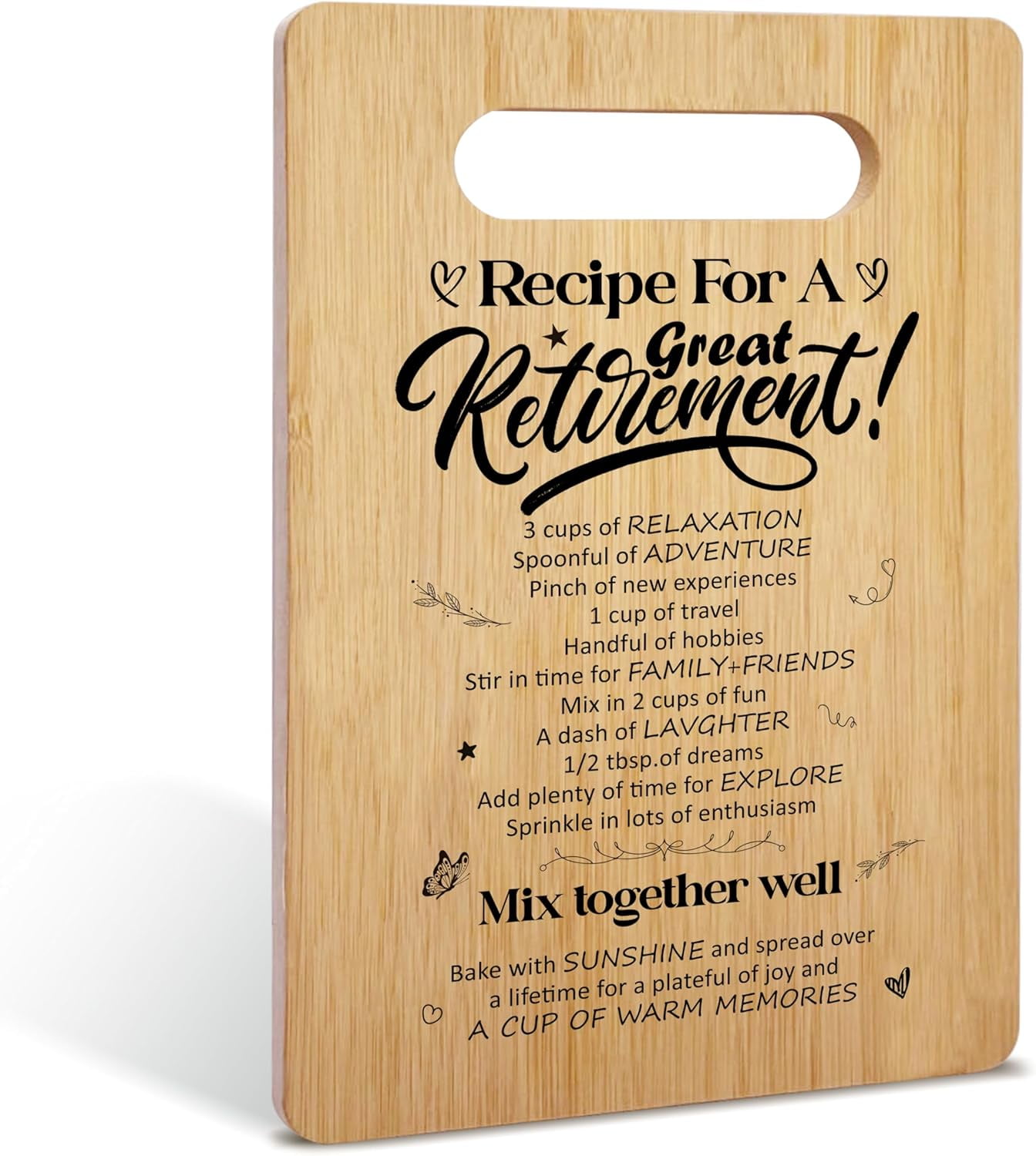 Retirement Gift for, Unique Recipe Happy Retirement Cutting Board ...