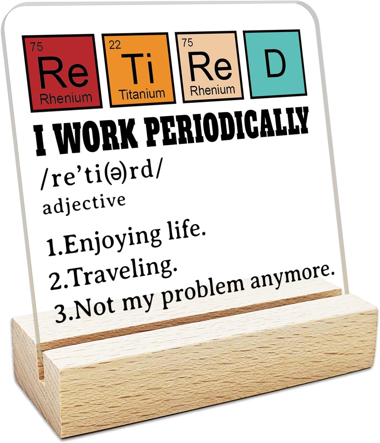 Retirement Gifts For Women Men Retired Definition Acrylic Sign Gifts ...