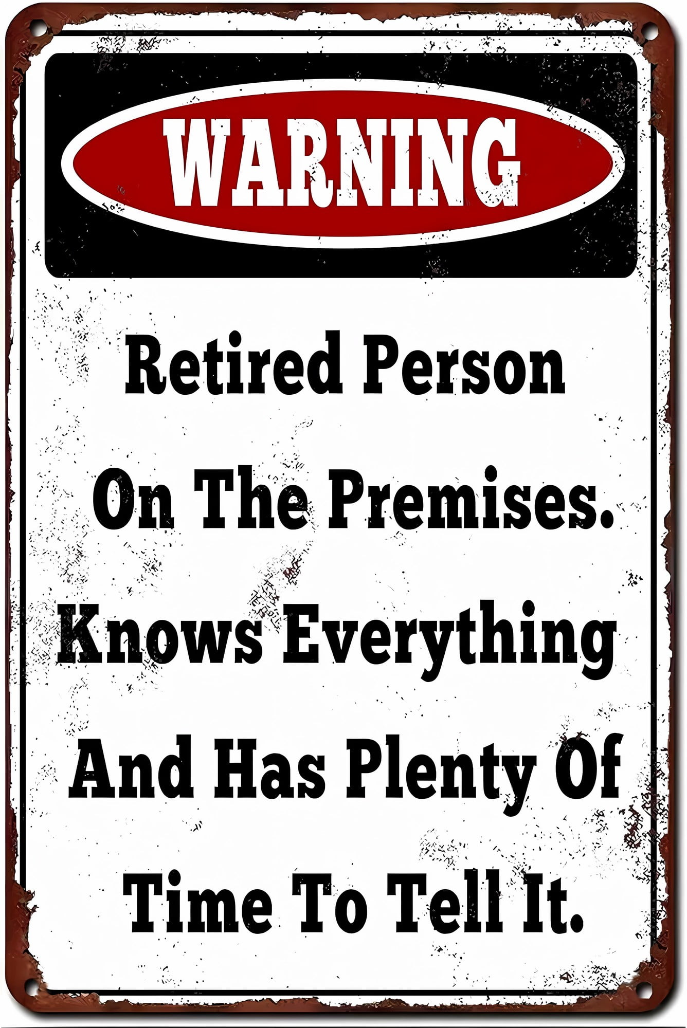 Retirement Gifts Humorous Retired Gift for Men - 8"x12" Funny Warning ...