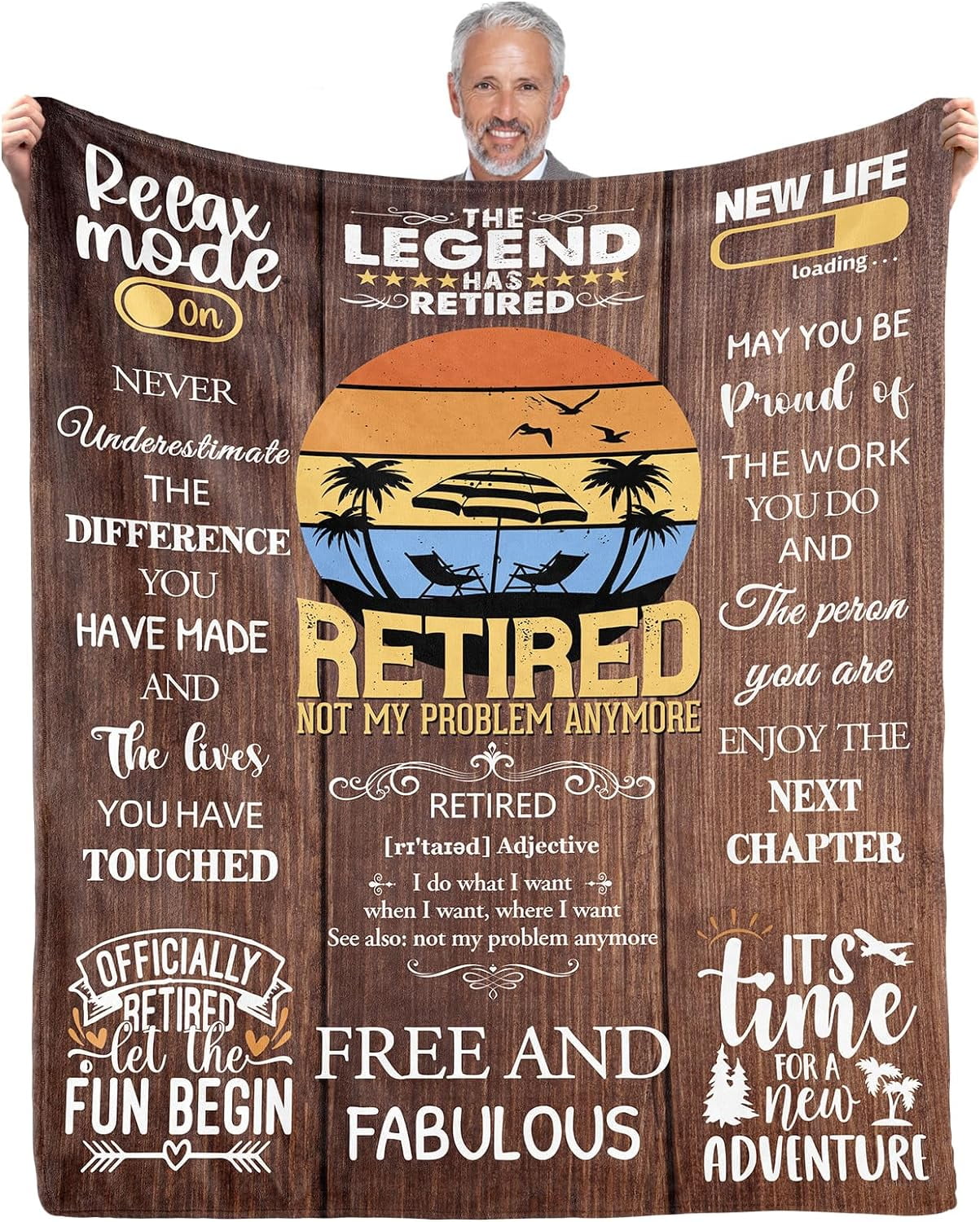Retirement Gifts for Men 2025, Happy Retirement Gifts Blanket 50"x60 ...