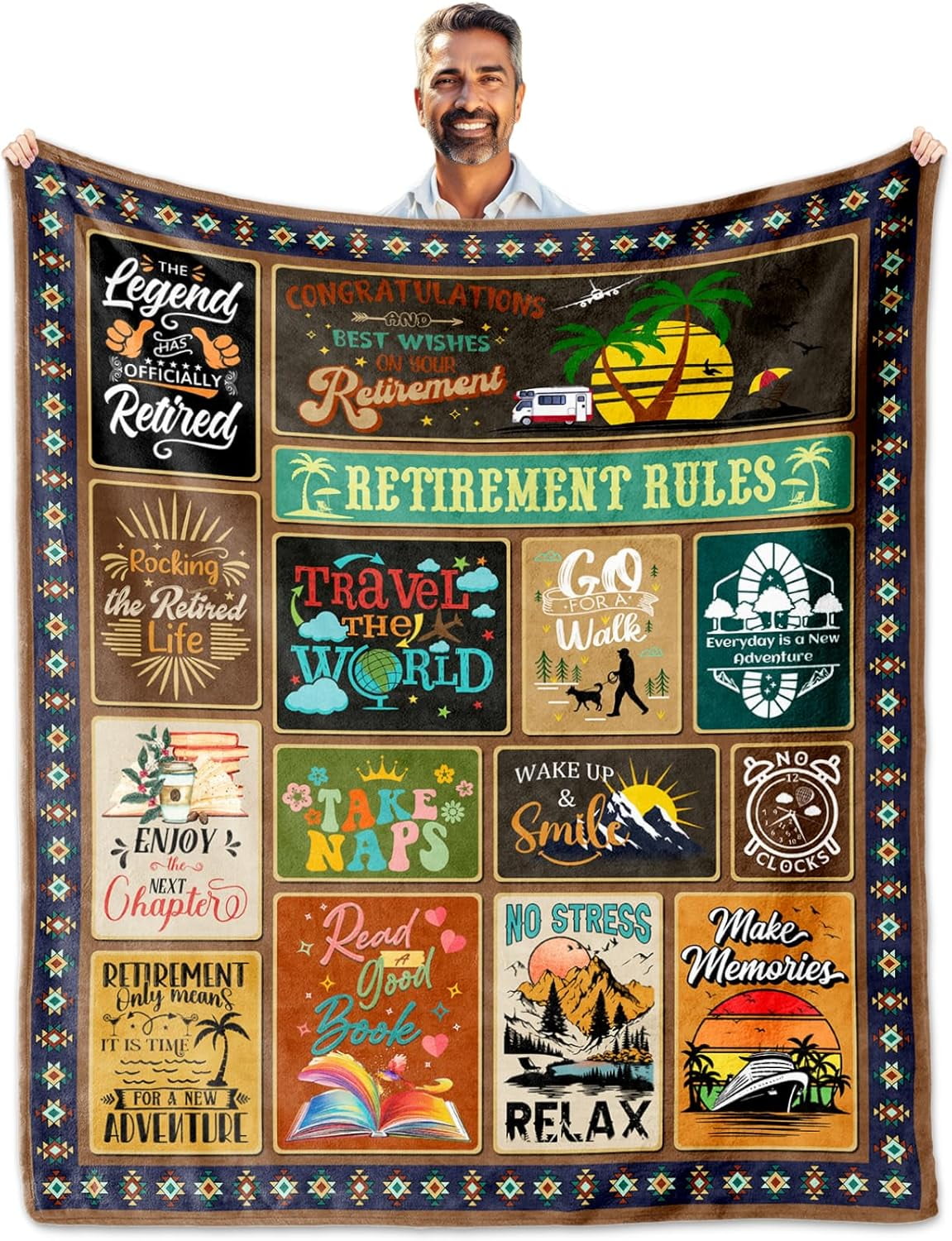 Retirement Gifts for Men, Men Retirement Blanket 60" X 50", Retirement ...