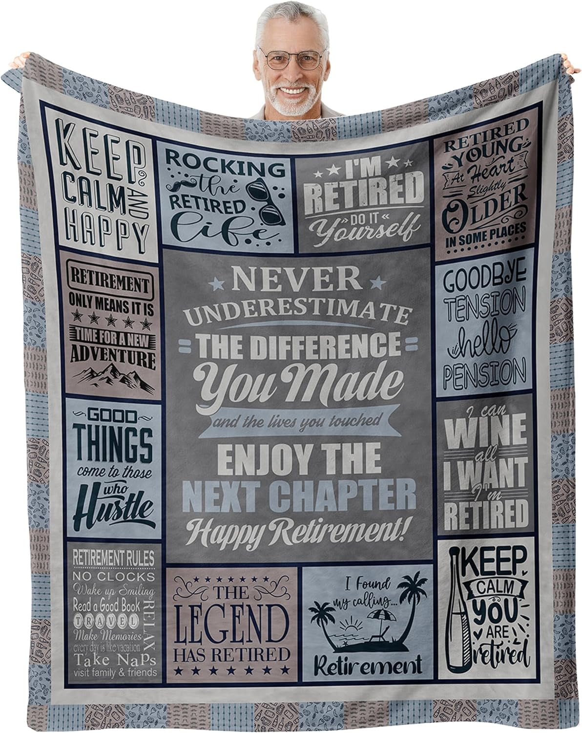 Retirement Gifts for Men, Retirement Throw Blanket 60“x50”, Best Gifts ...