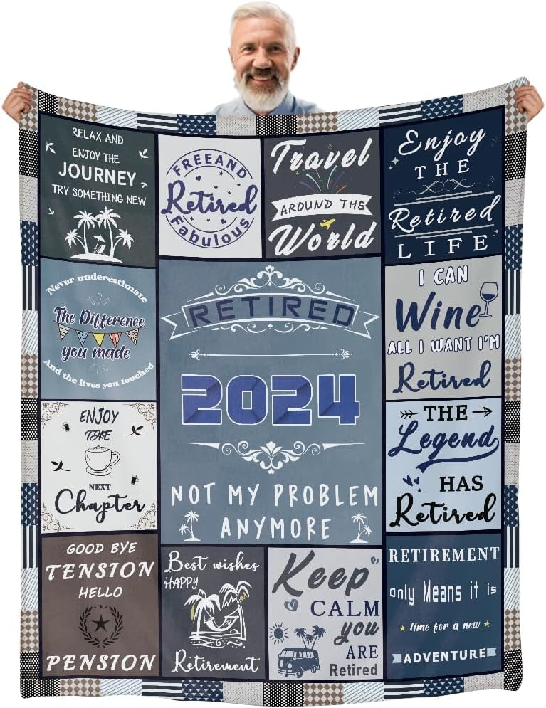 Retirement Gifts for Men/Women 2024, Retirement Blanket Gifts for ...