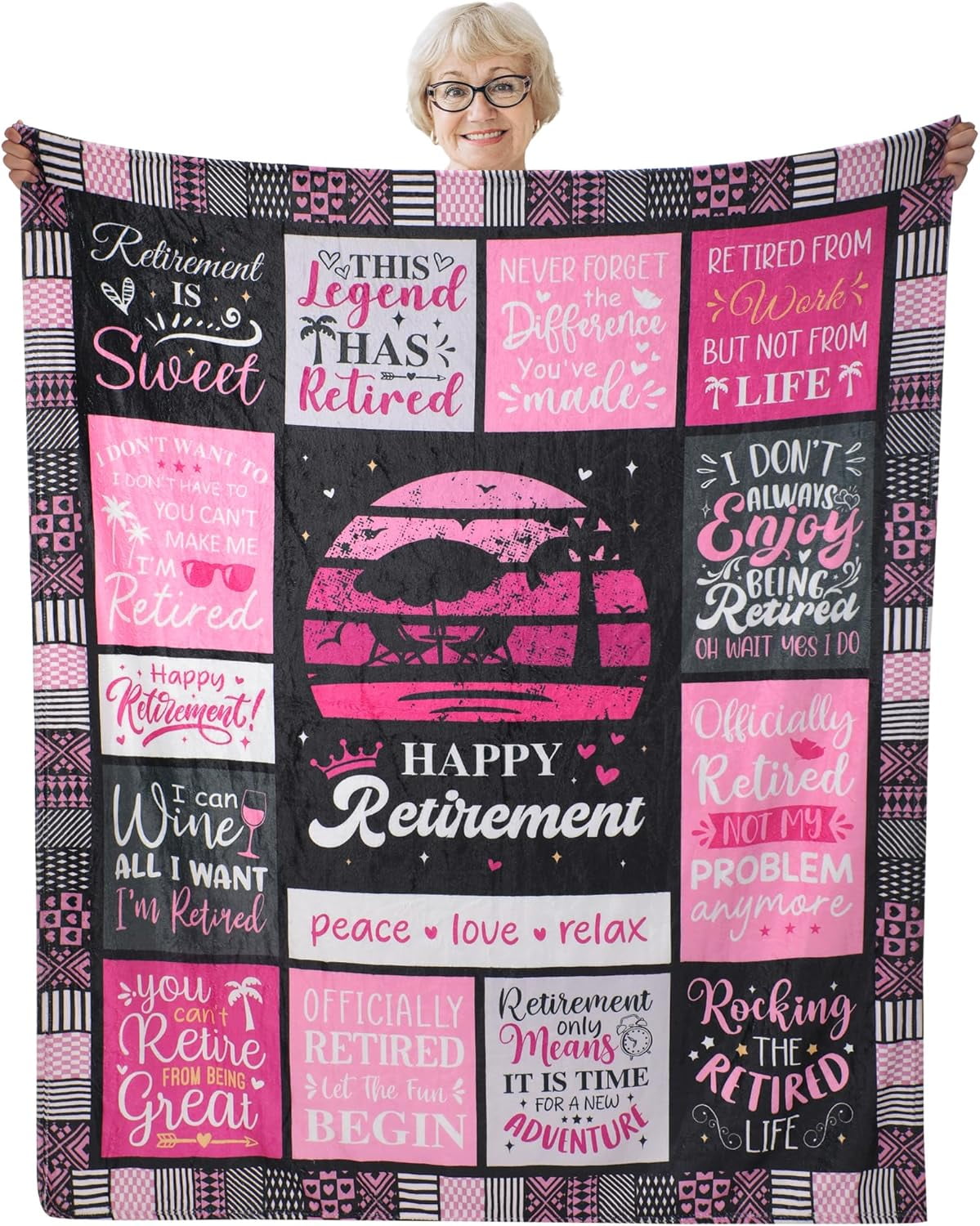 Retirement Gifts Throw Blanket for Women, 60"X50" Happy Retirement ...