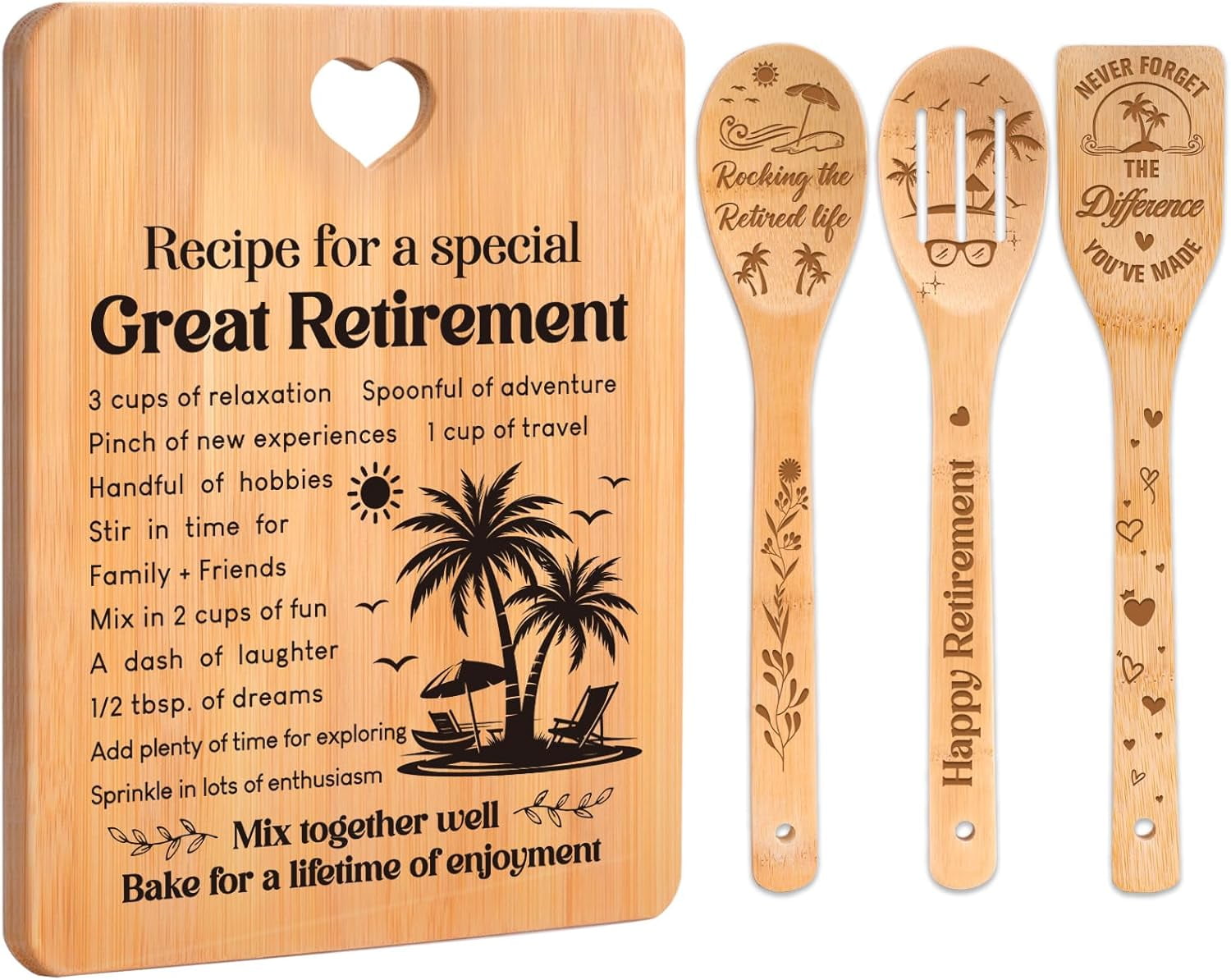 retirement gifts for woman/men 2025, happy retirement bamboo cutting ...