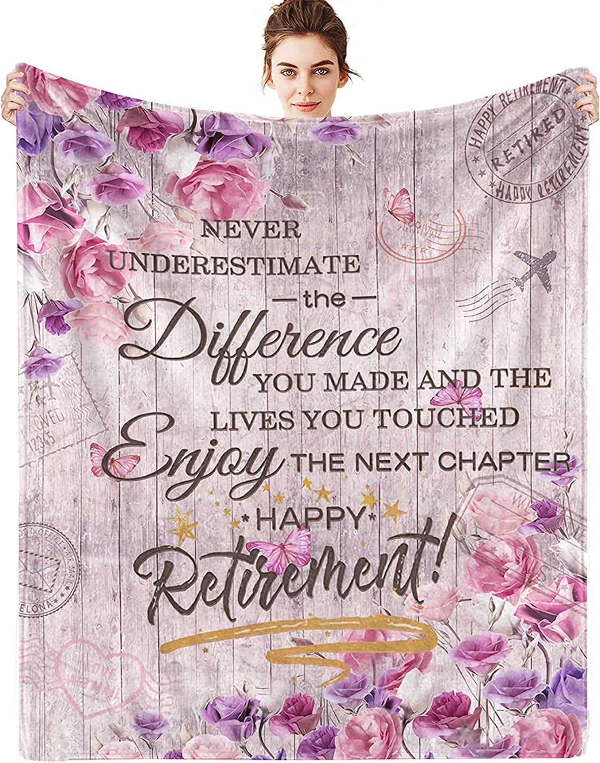 Retirement Gifts for Women 2024 Blanket 60"×50", Happy Retirement Gifts ...