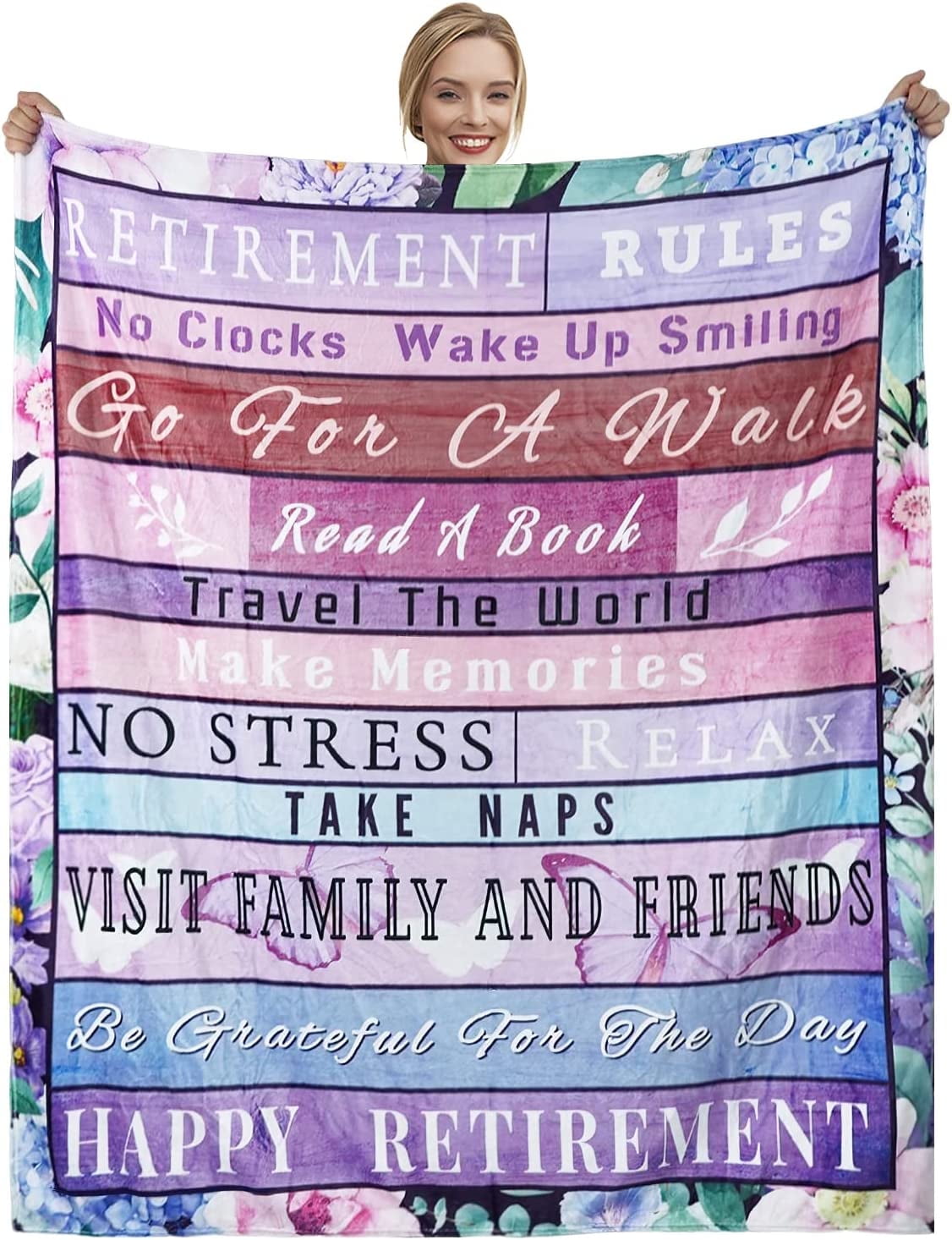 Retirement Gifts for Women- Funny Retirement Blanket Retired Throw ...