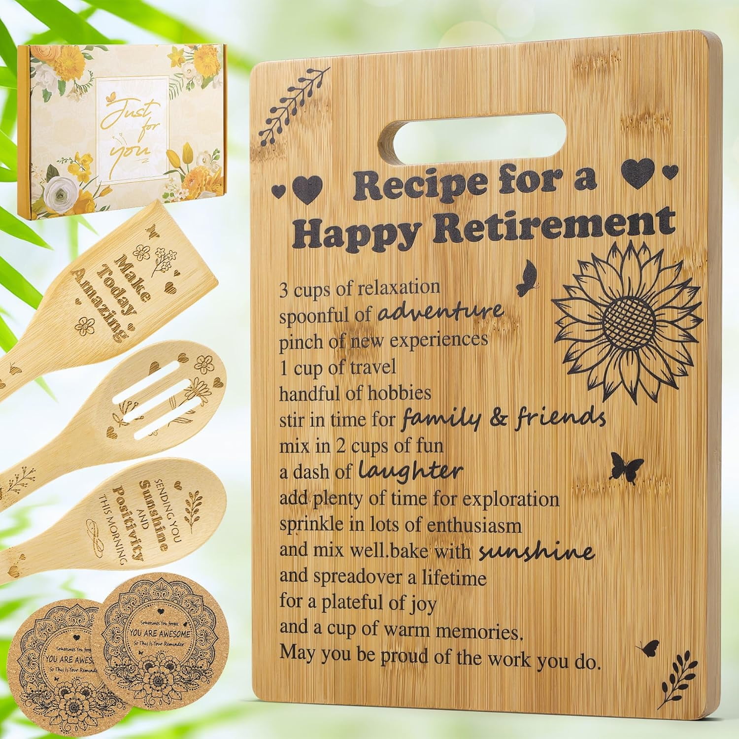 Retirement Gifts for Women, Happy Retirement Gift with Utensil Set ...
