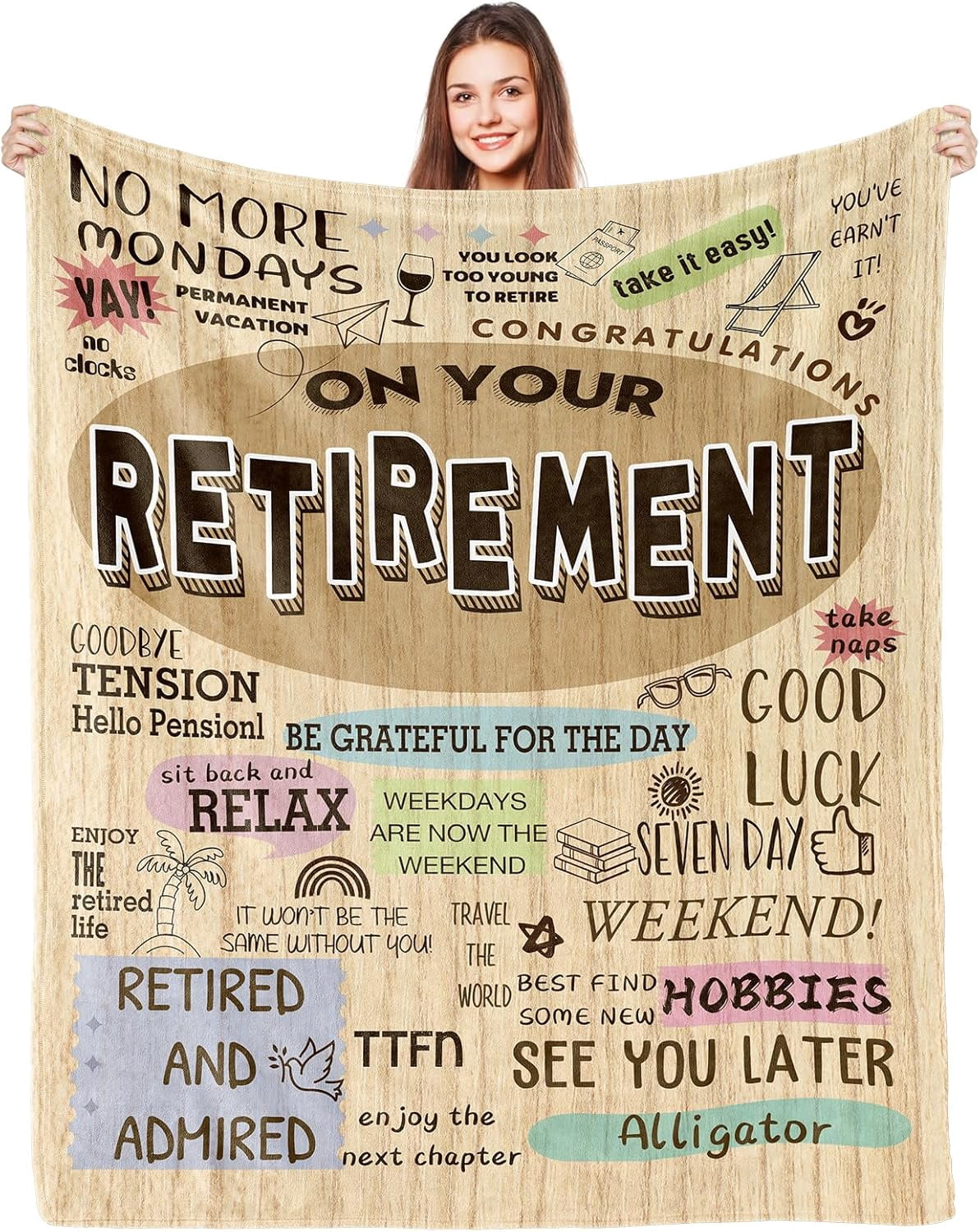 Retirement Gifts for Women, Retirement Gifts Blanket, Retirement Gift ...