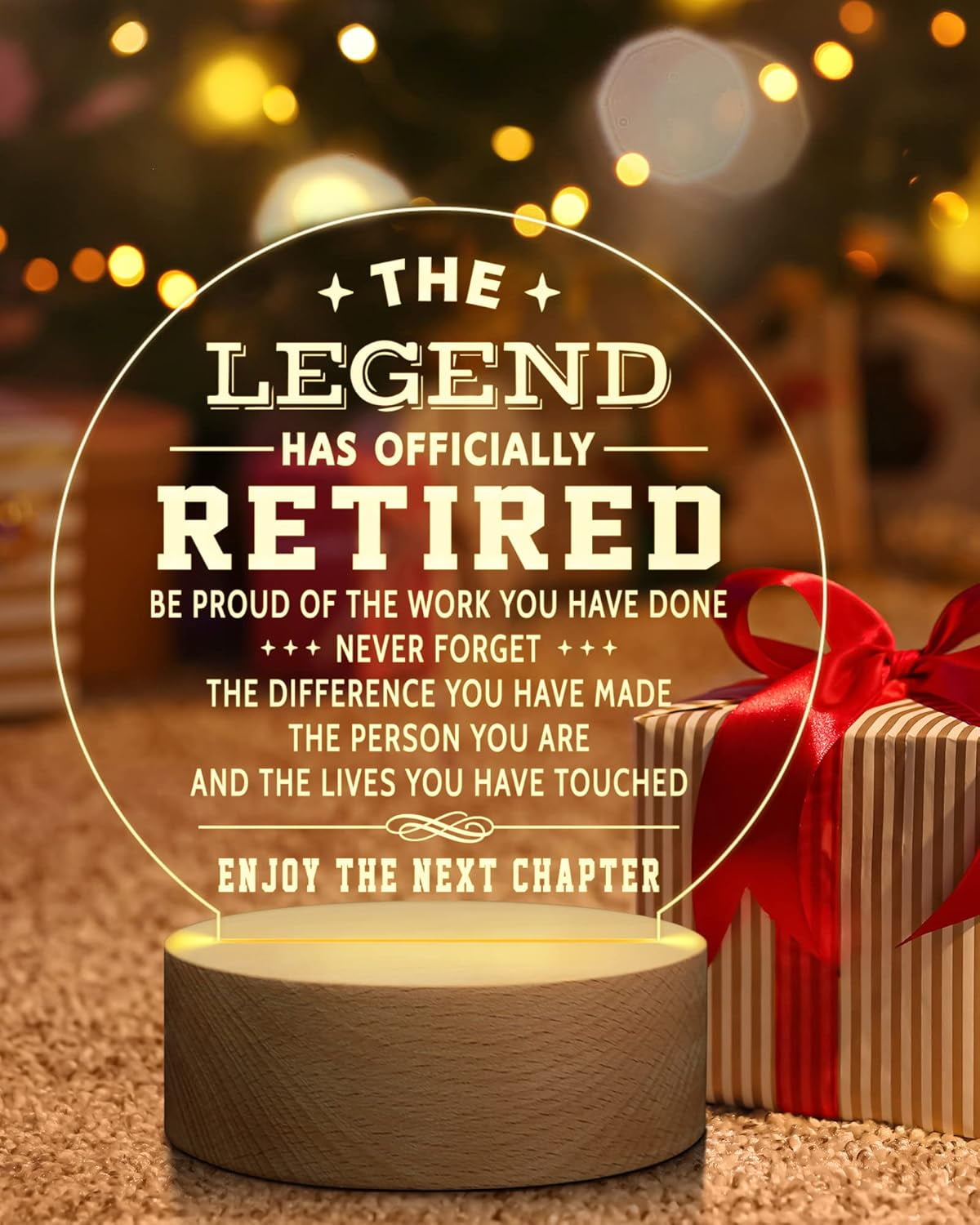 Retirement Gifts for Men, Happy Retirement Night Light- The Legend Has ...
