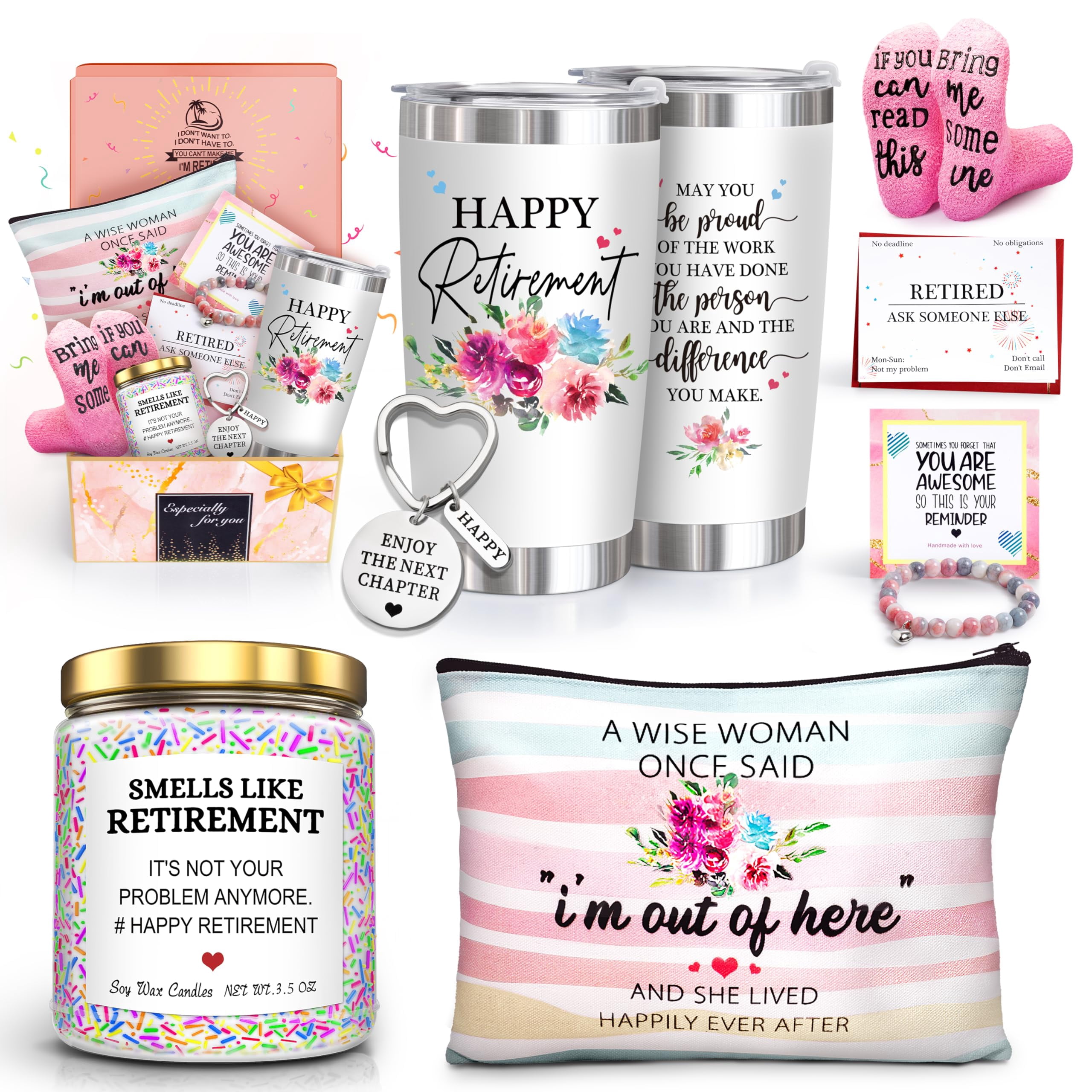 Retirement Gifts for Women 2025, Unique Retired Tumbler Set for ...