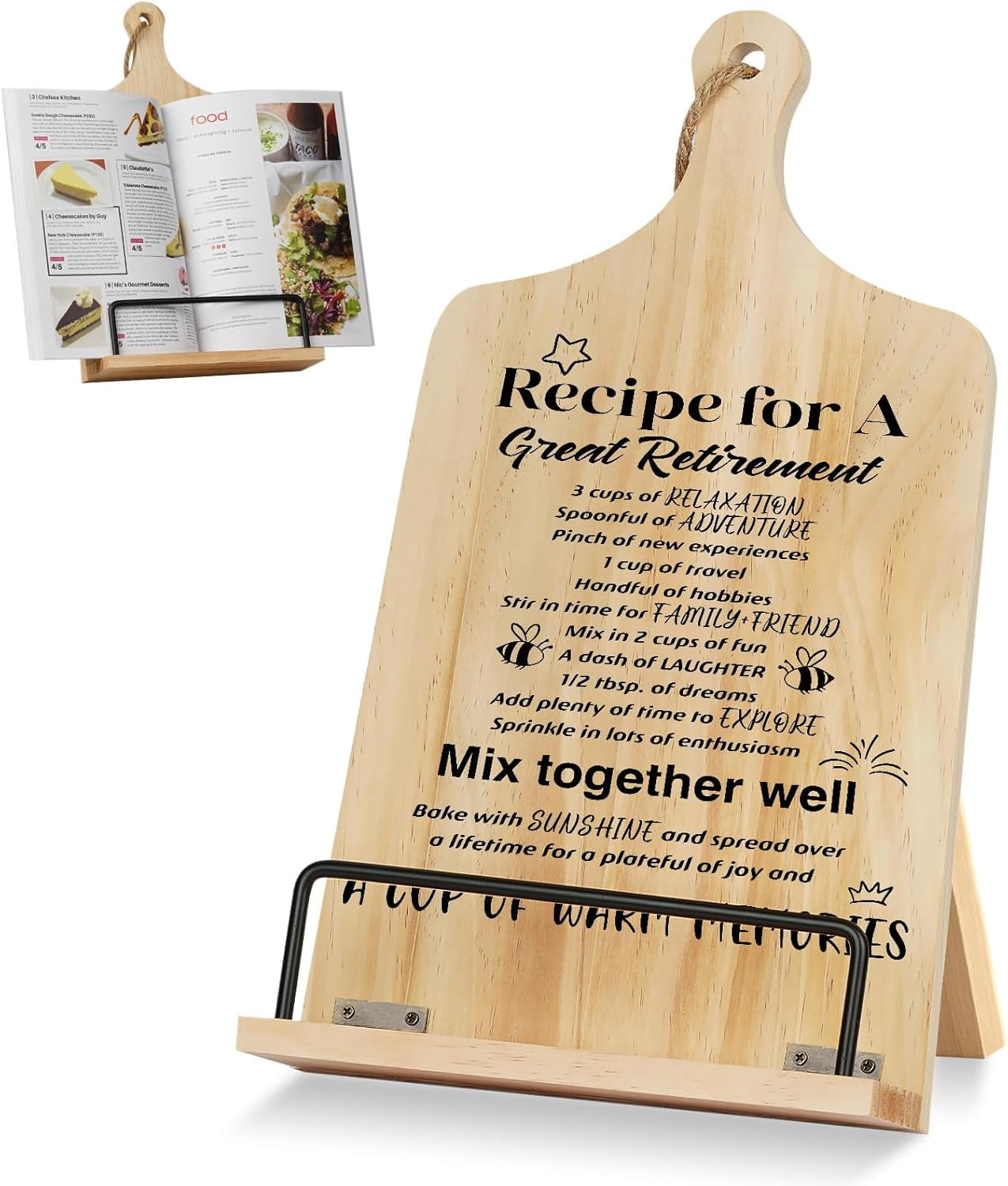 Retirement Gifts for Women - Cookbook Stand with Kitchen Counter, Gifts ...