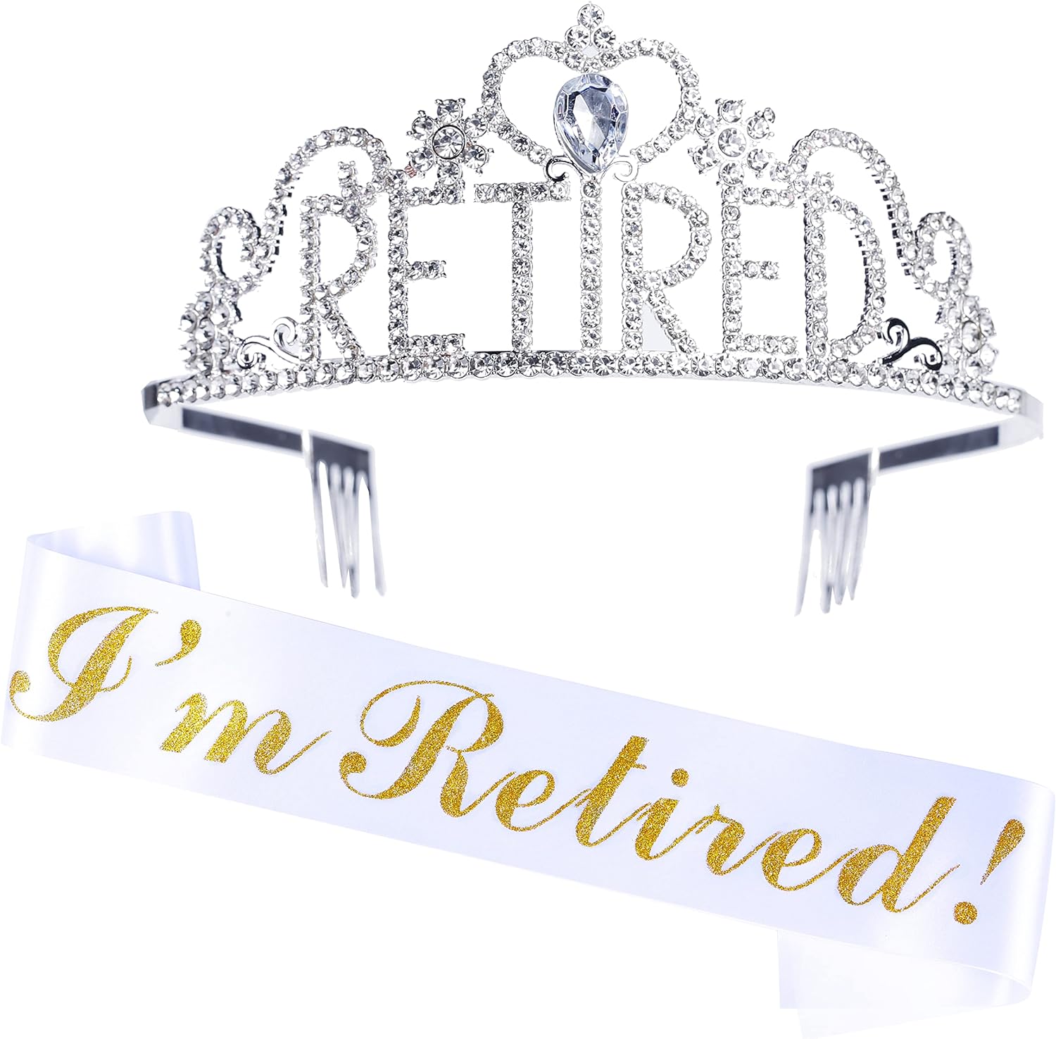 Retirement Gifts for Women, “I'm Retired” Sash & Tiara Kit, Happy ...