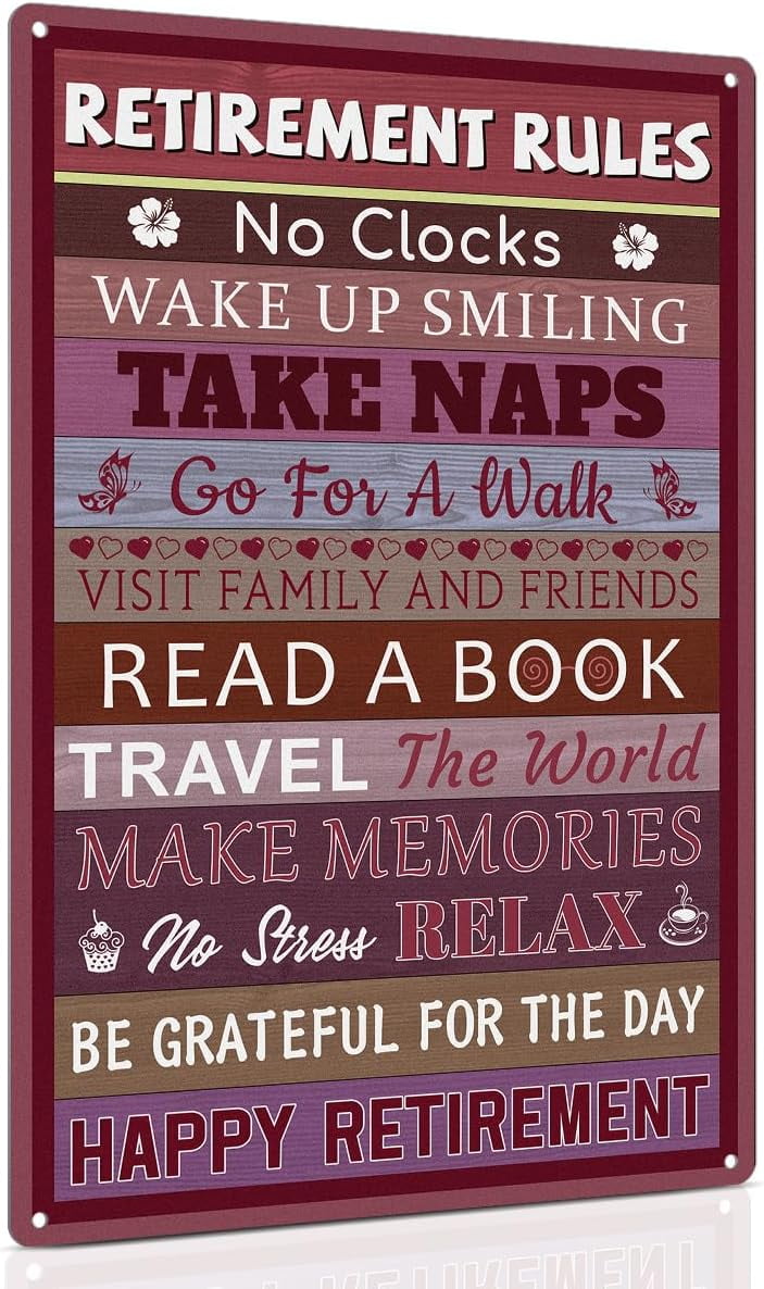Retirement Gifts for Women/Men Patio Metal Signs 8 x 12 Inch - Warning ...